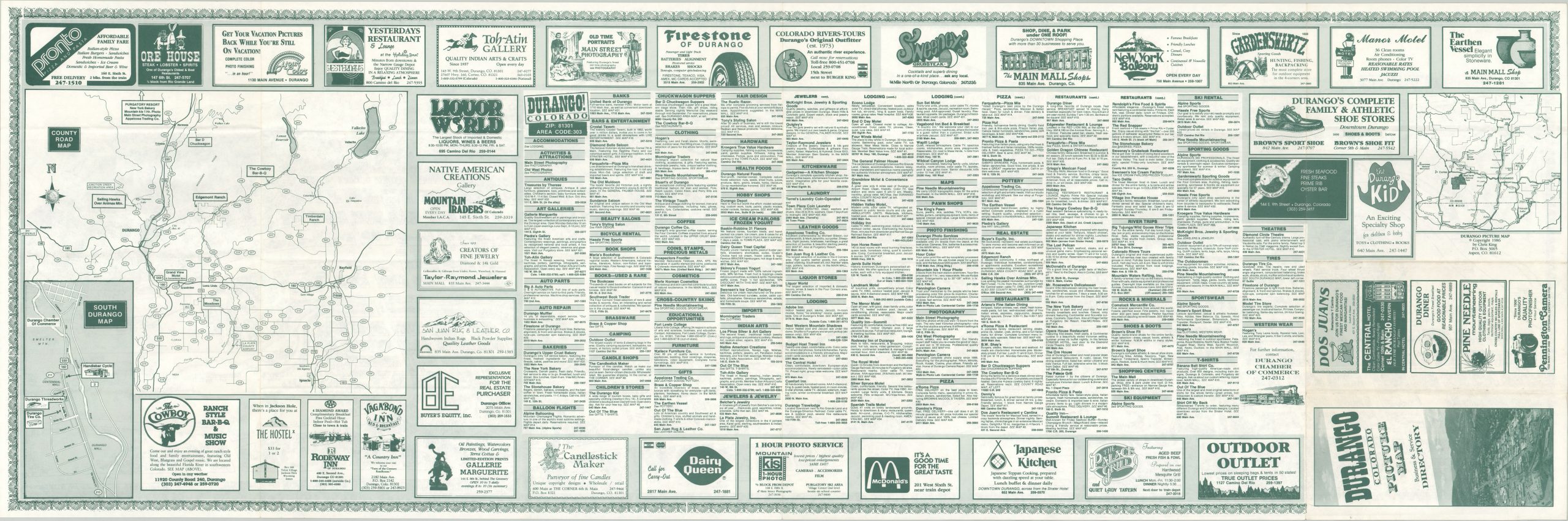 Durango Picture Map - Curtis Wright Maps