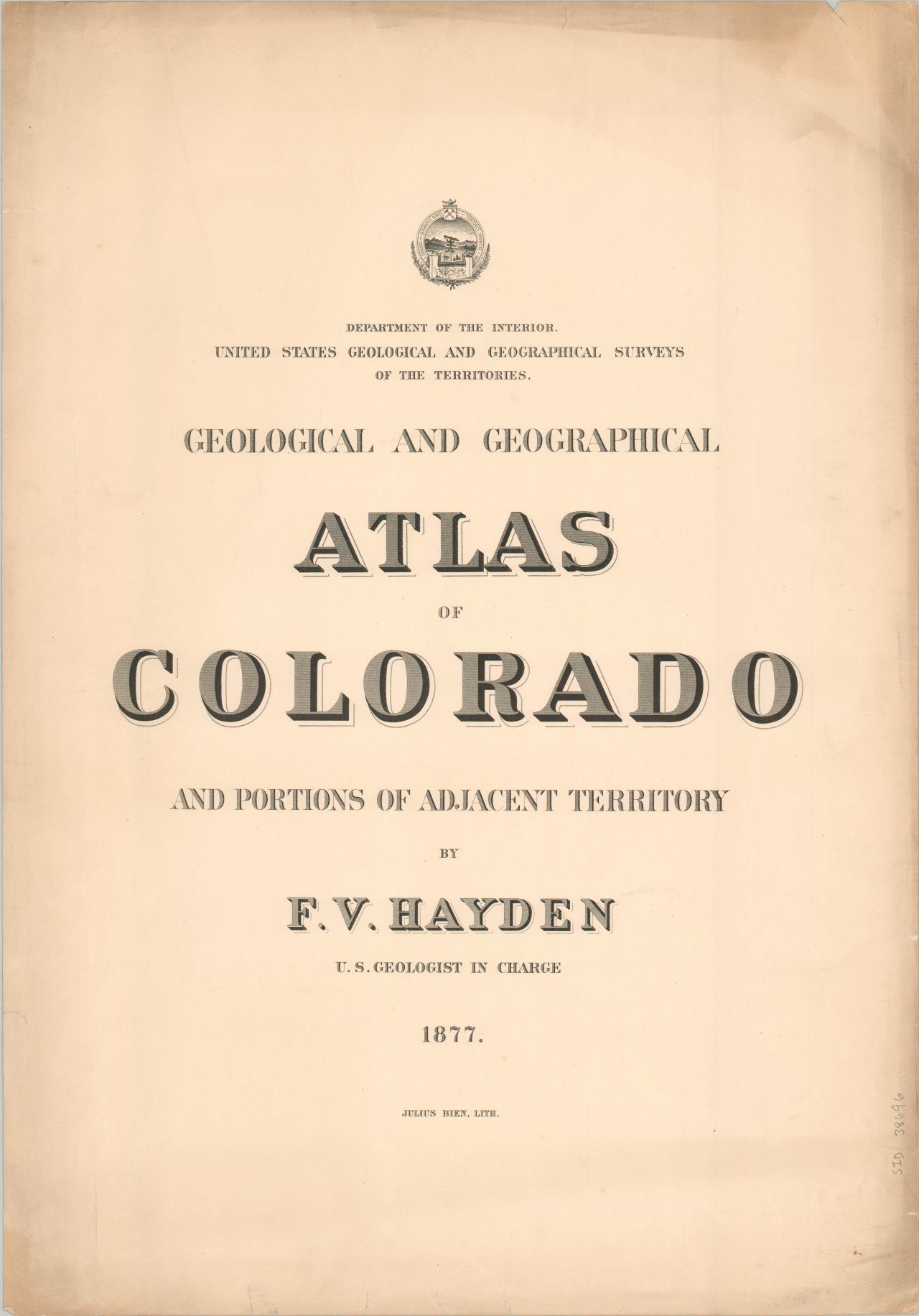 Geological and Geographical Atlas of Colorado and Portions of Adjacent ...