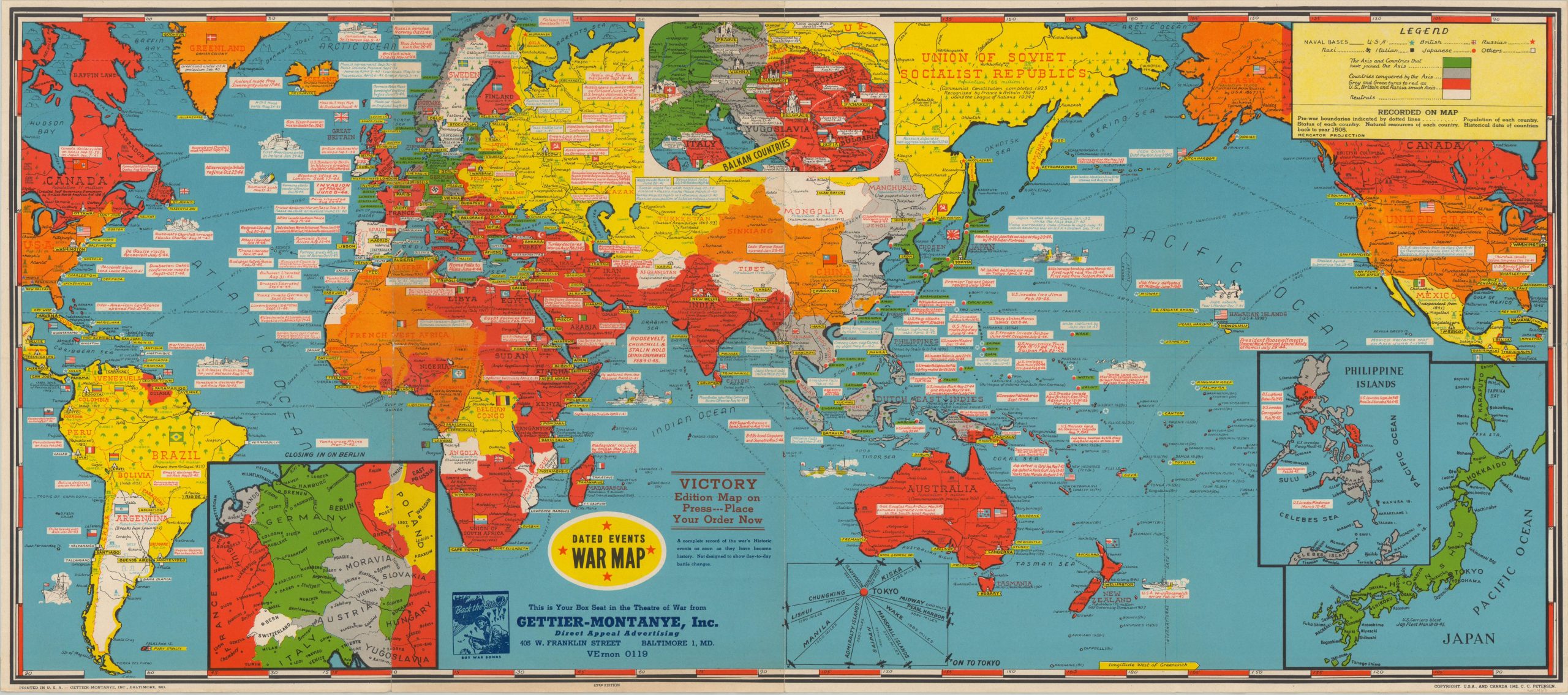 Dated Events War Map - Curtis Wright Maps