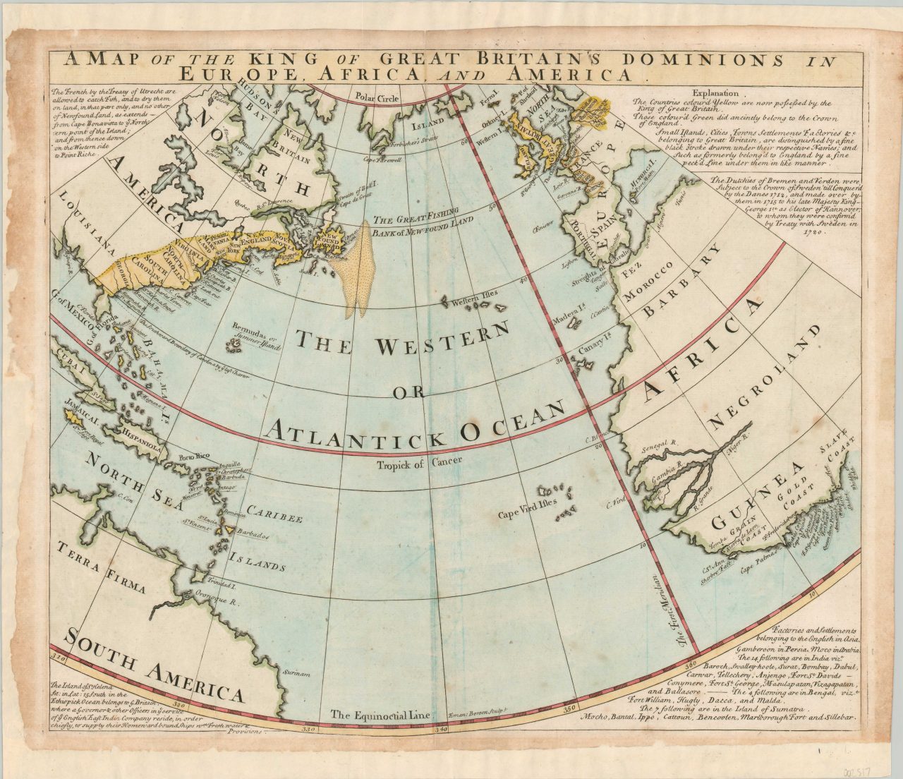 A Map of the King of Great Britain’s Dominions in Europe, Africa, and ...