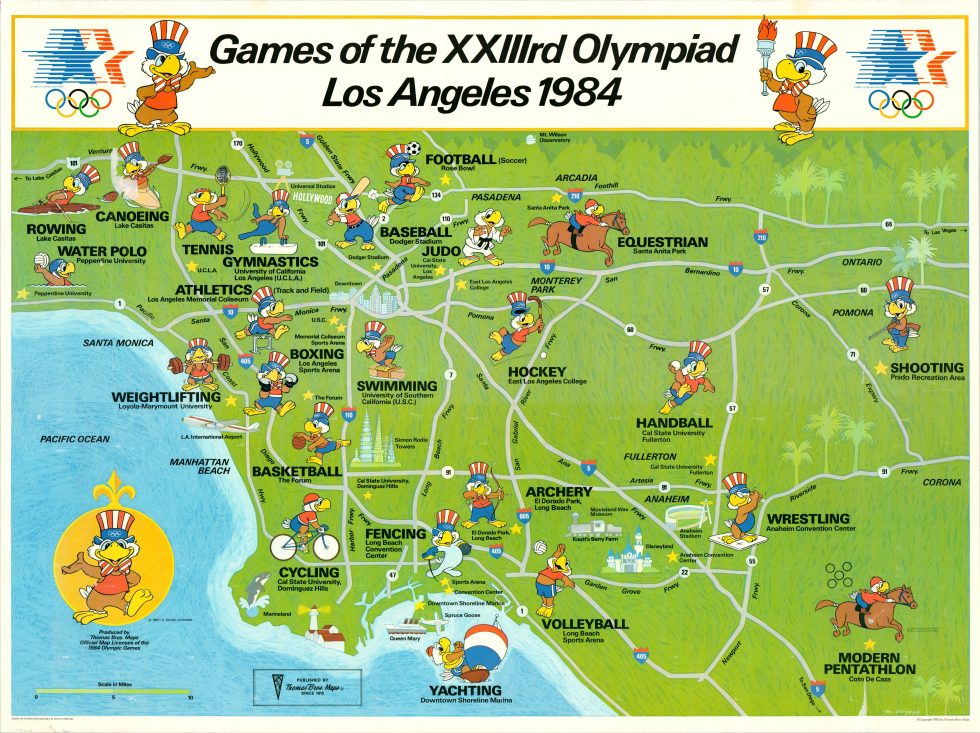 Games of the XXIIrd Olympiad Los Angeles 1984 | Curtis Wright Maps