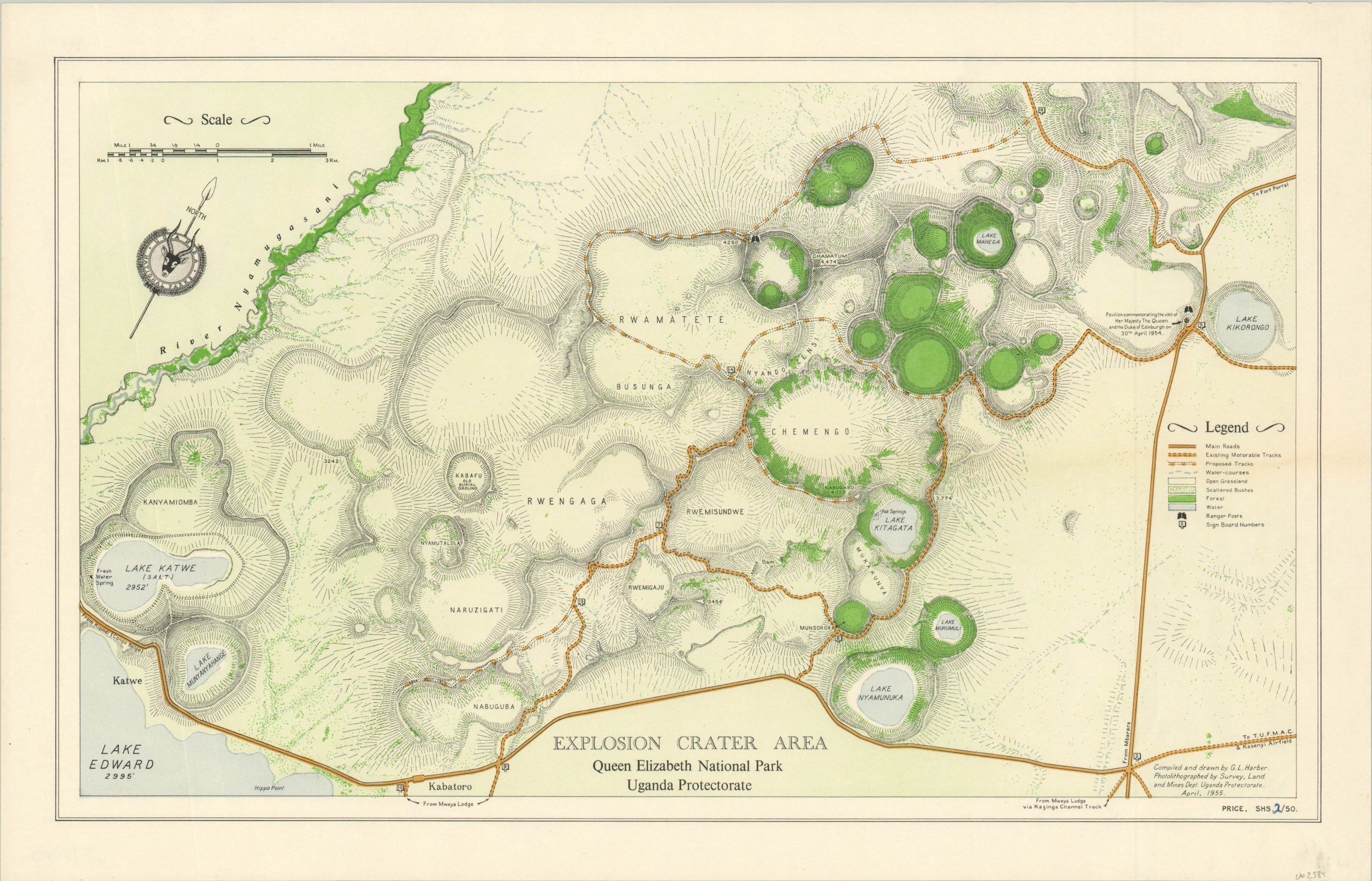 Explosion Crater Area Queen Elizabeth National Park Uganda Protectorate ...