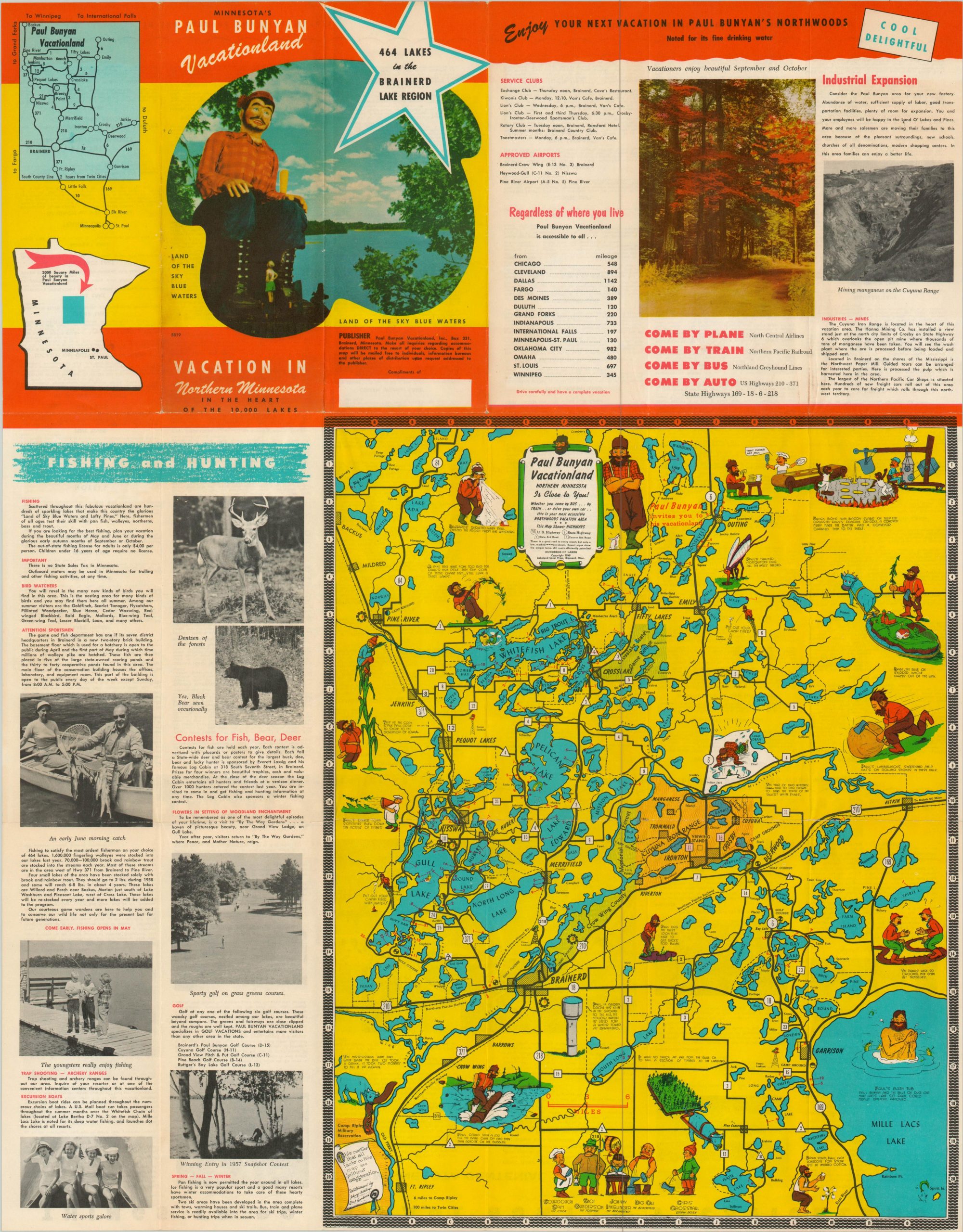 Paul Bunyan Vacationland - Curtis Wright Maps