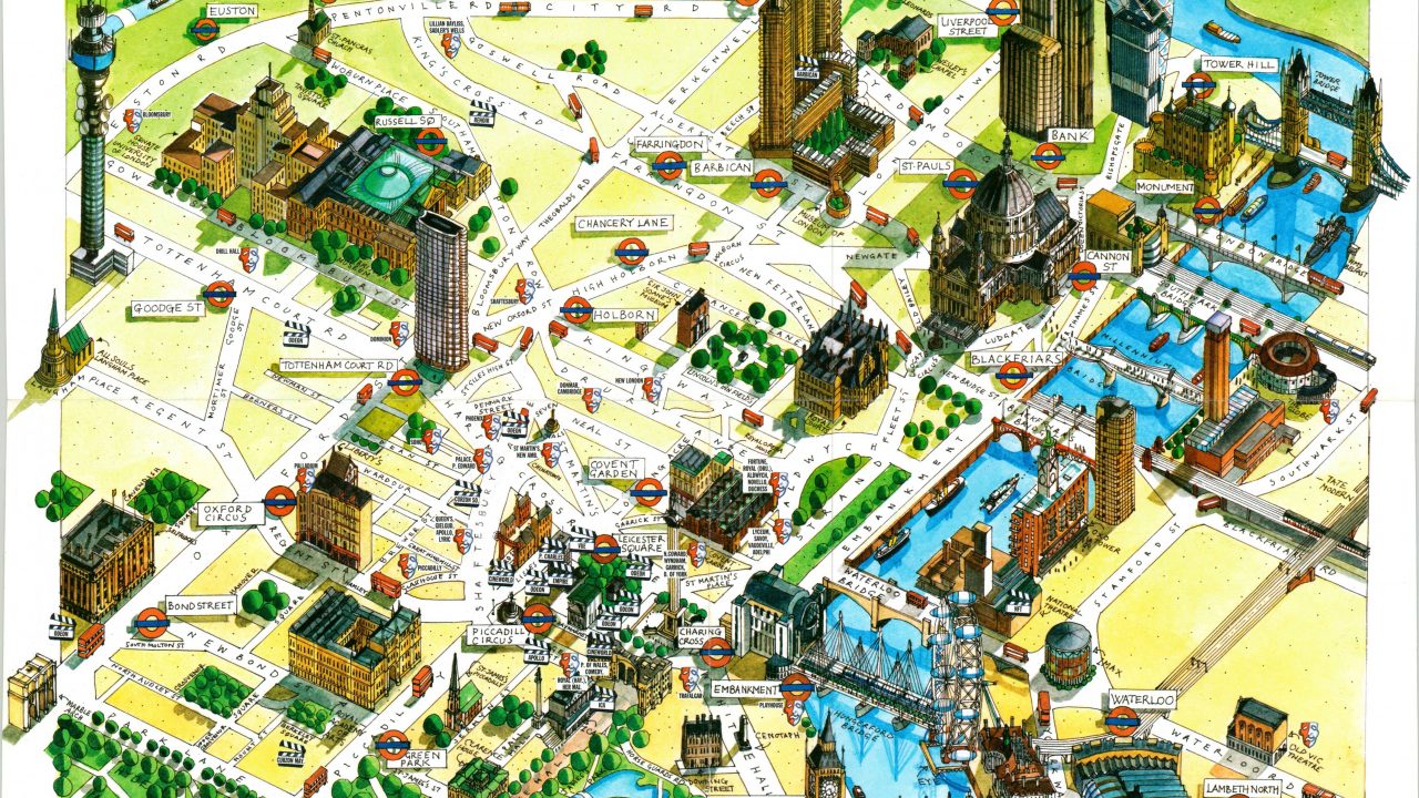 TheKnowledge map of central London | Curtis Wright Maps