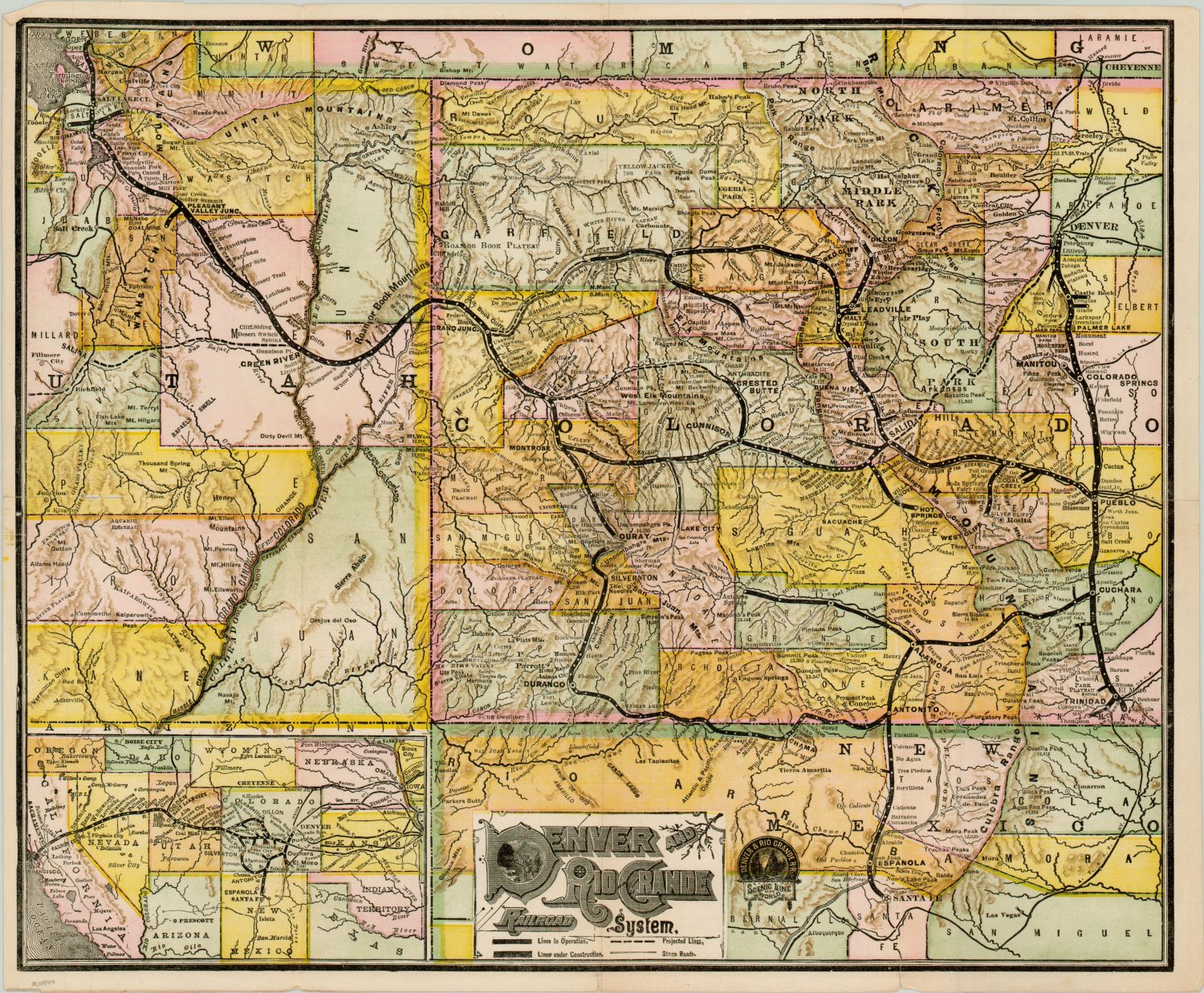 Denver and Rio Grande Railroad System | Curtis Wright Maps