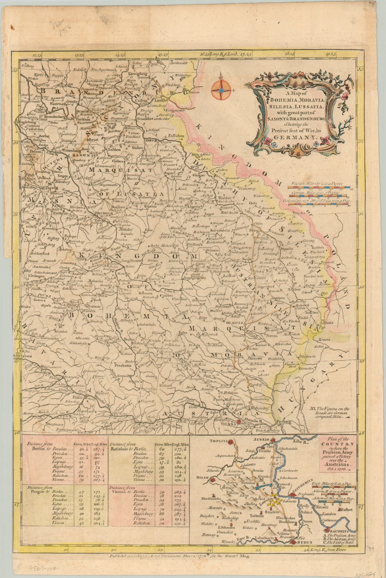 A Map of Bohemia, Moravia, Silesia, Lusatia, with great part of Saxony ...