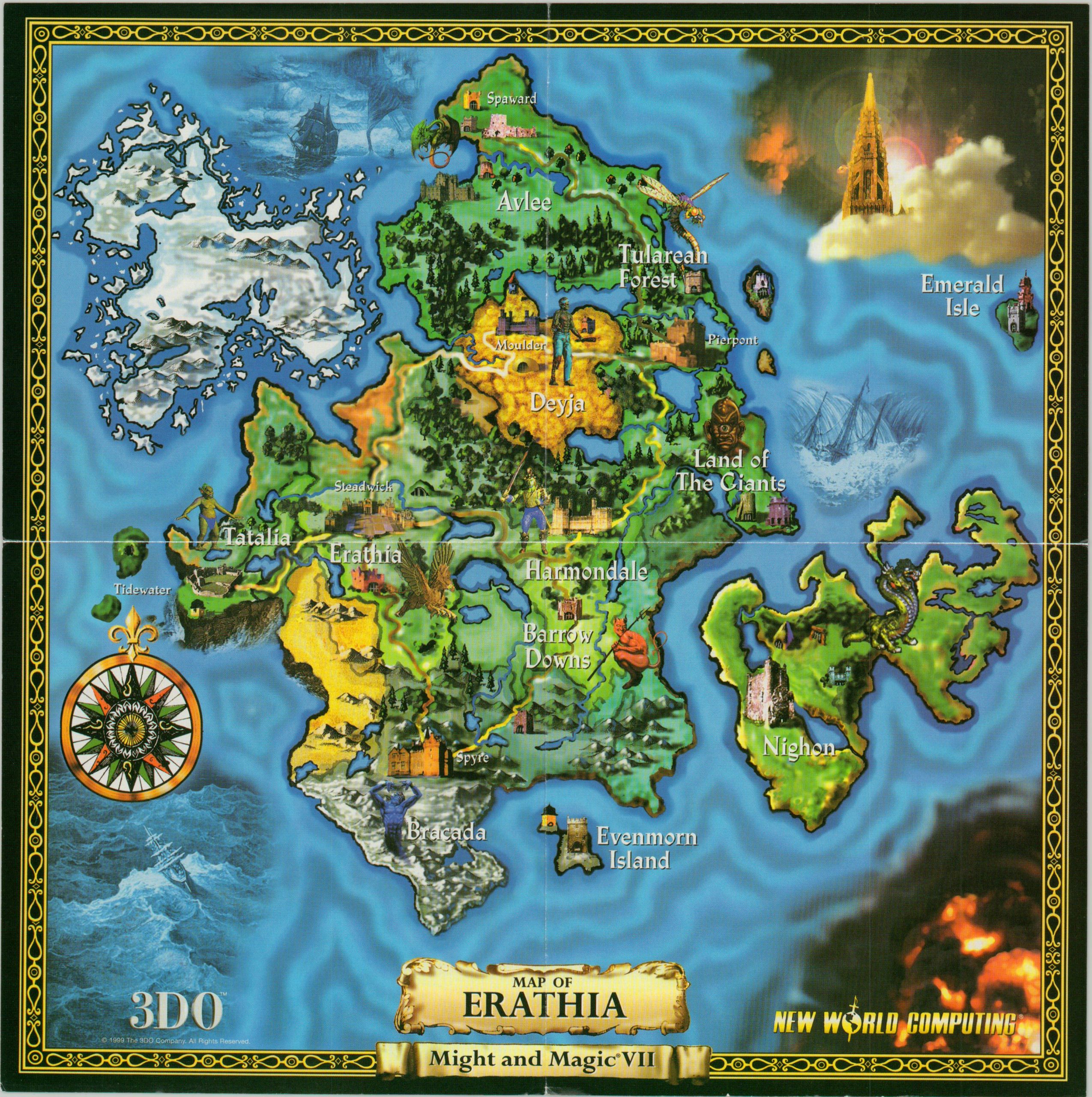 The Land of Enroth [and] Map of Erathia | Curtis Wright Maps