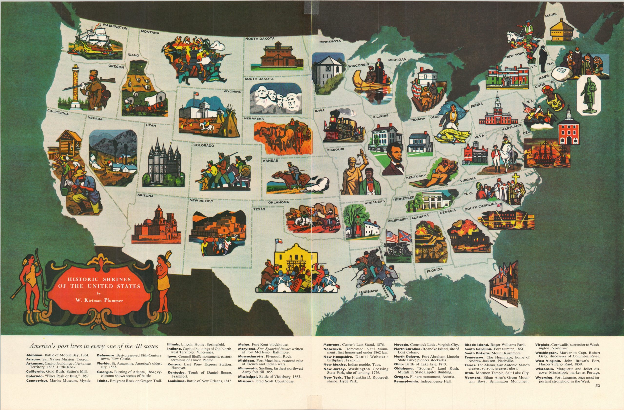 Historic Shrines of the United States | Curtis Wright Maps