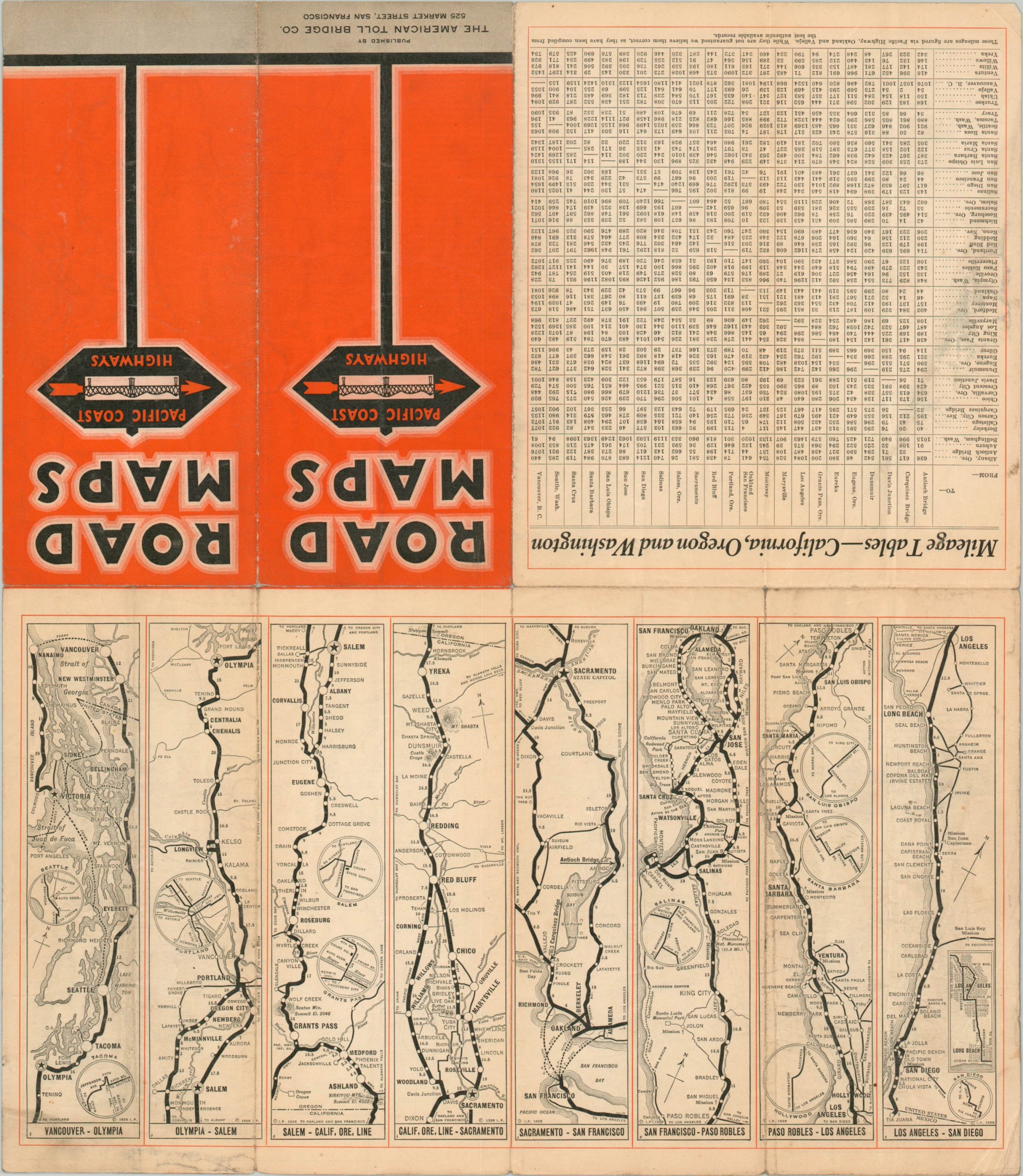 Road Maps Pacific Coast Highway [Title on Verso] - Curtis Wright Maps