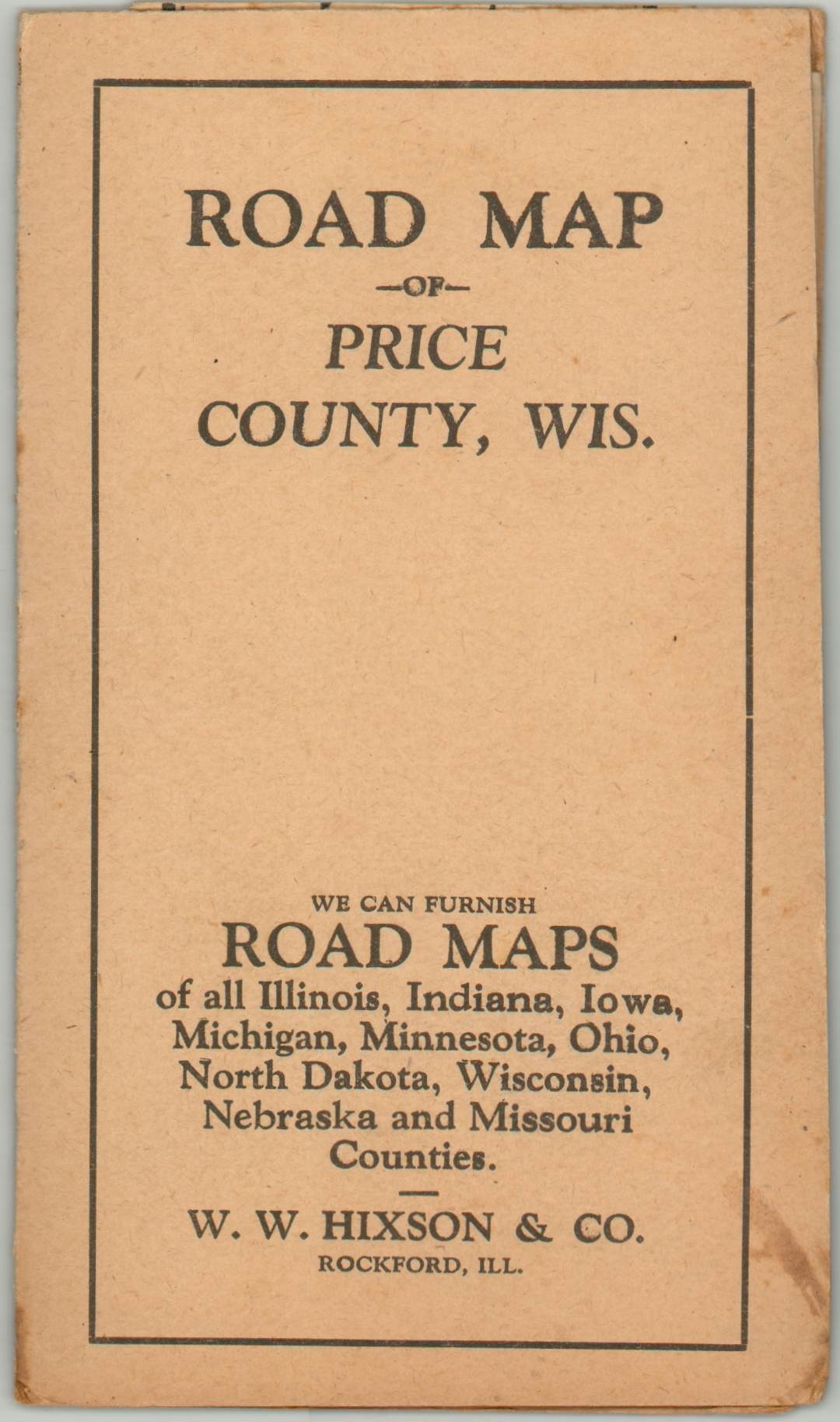 Road Map of Price County, Wisconsin [Title on Cover] - Curtis Wright Maps