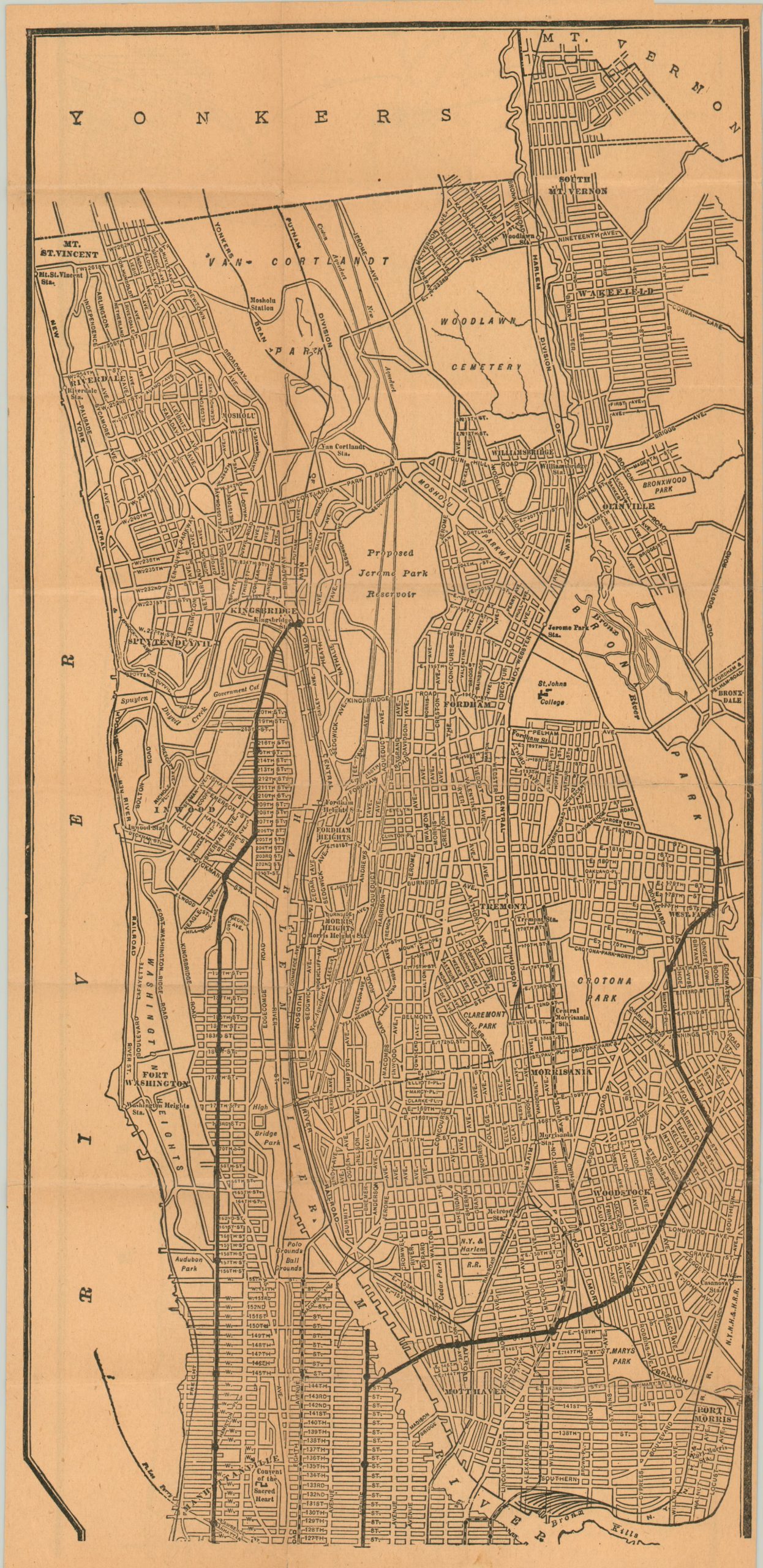 New York City At A Glance [Manhattan - Bronx] - Curtis Wright Maps