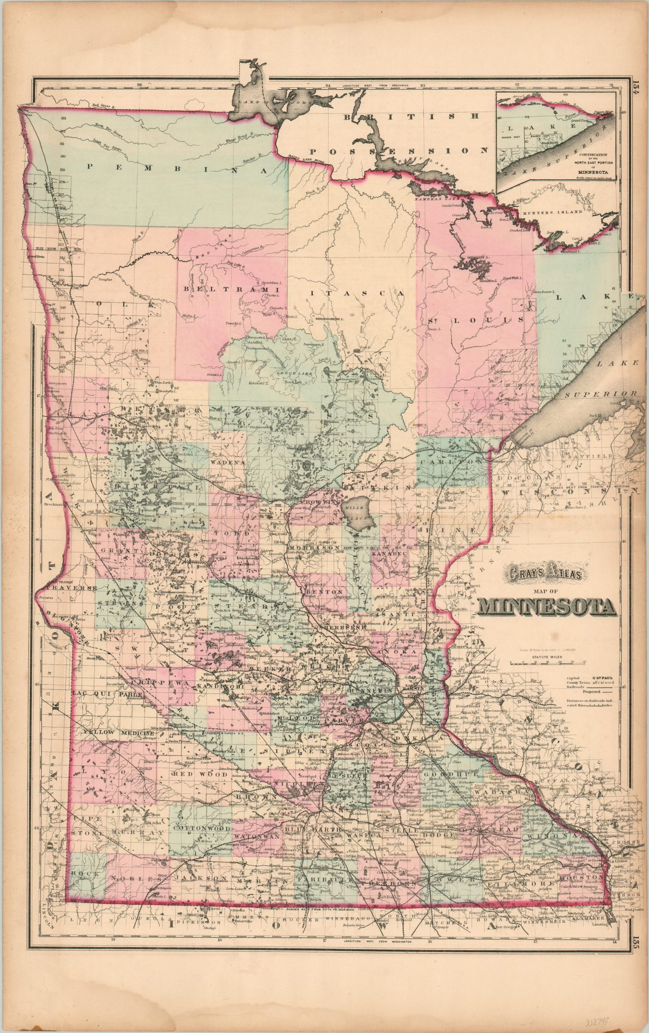 Gray’s Atlas Map of Minnesota | Curtis Wright Maps