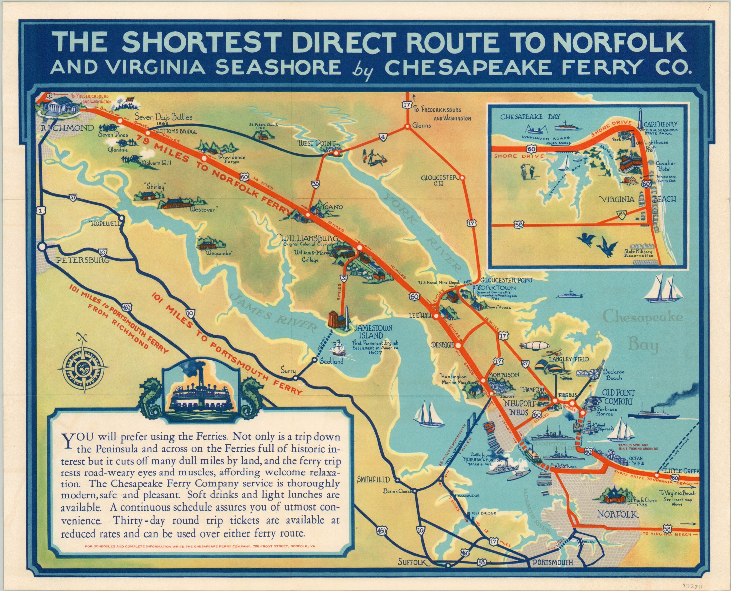 The Shortest Direct Route to Norfolk and Virginia Seashore - Curtis ...