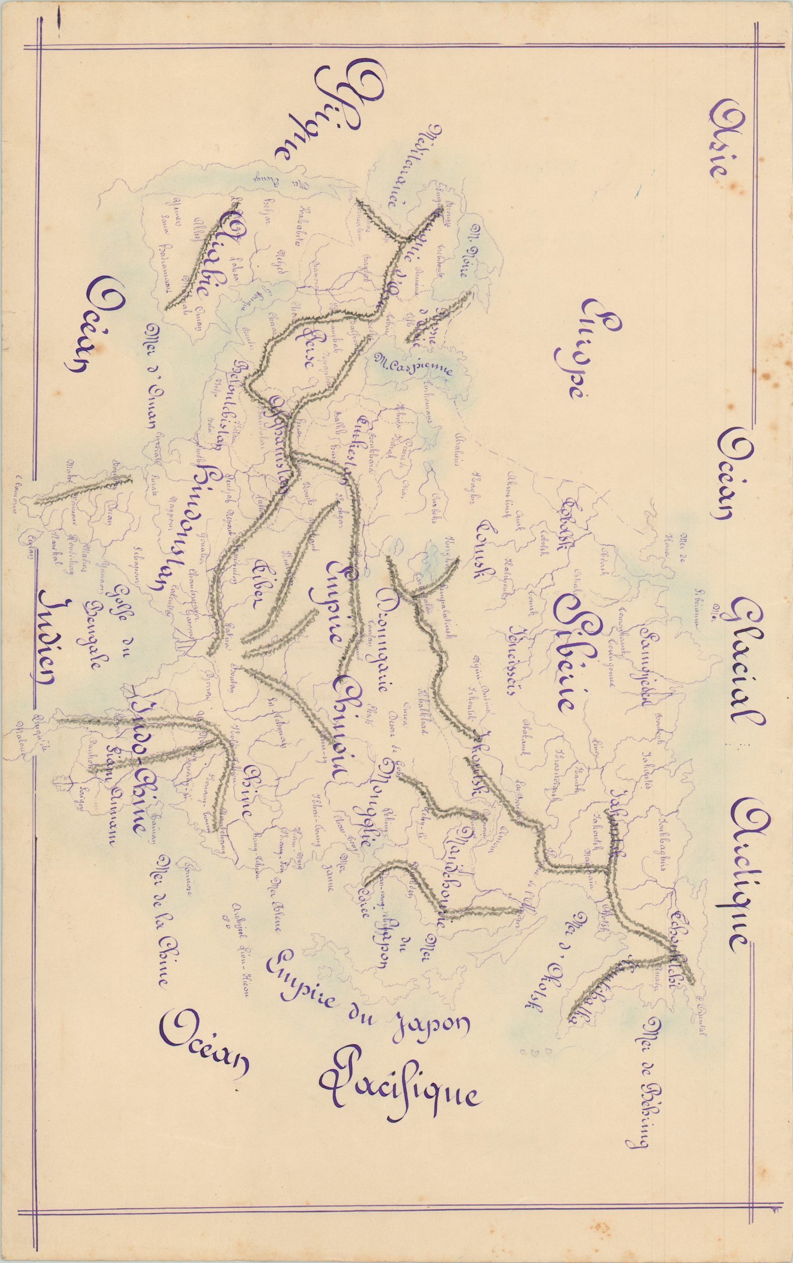 [Set of six double sided manuscript maps] - Curtis Wright Maps