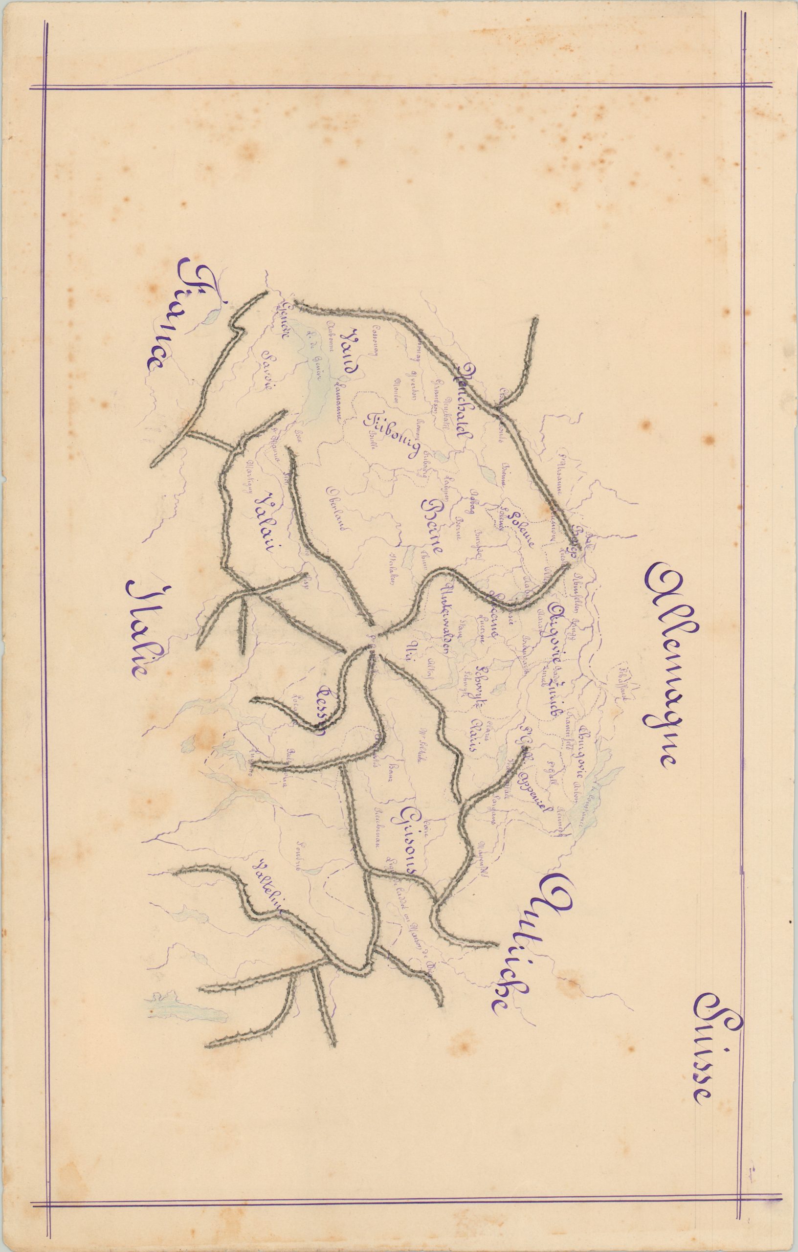 [Set of six double sided manuscript maps] - Curtis Wright Maps