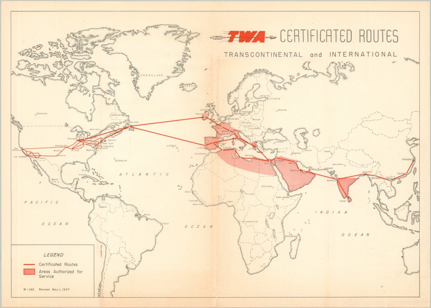 [Collection of Airline System Maps] - Curtis Wright Maps