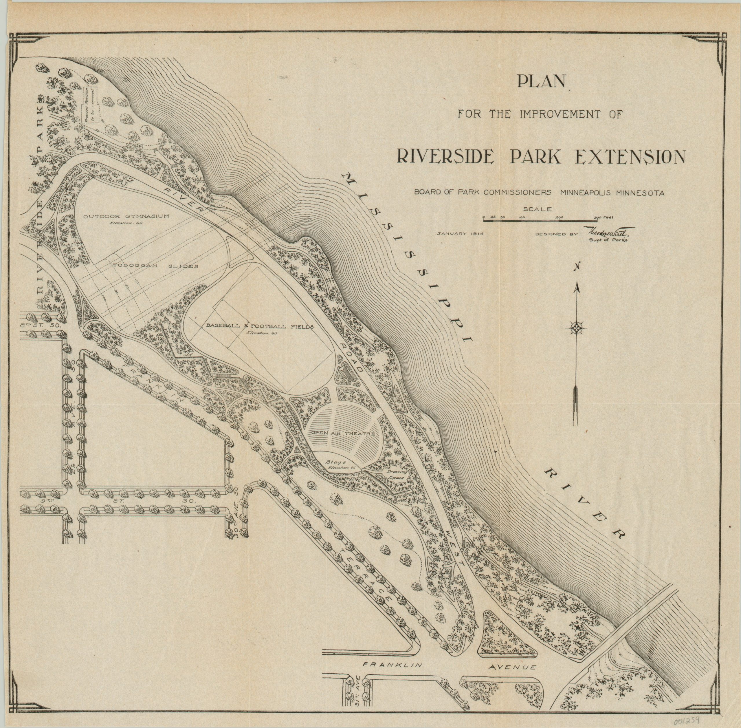 Plan for the Improvement of Riverside Park Extension | Curtis Wright Maps