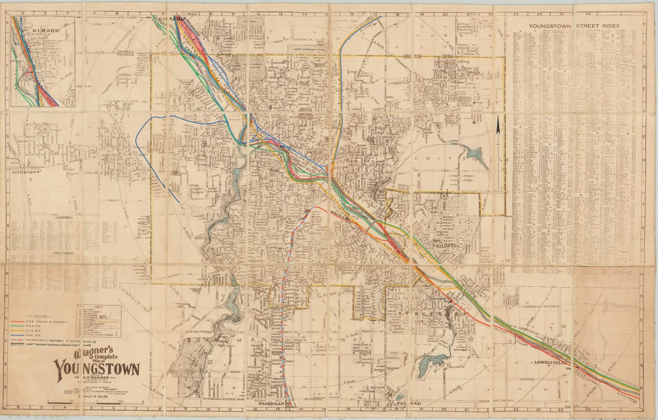 Wagner's Complete Map of Youngstown - Curtis Wright Maps