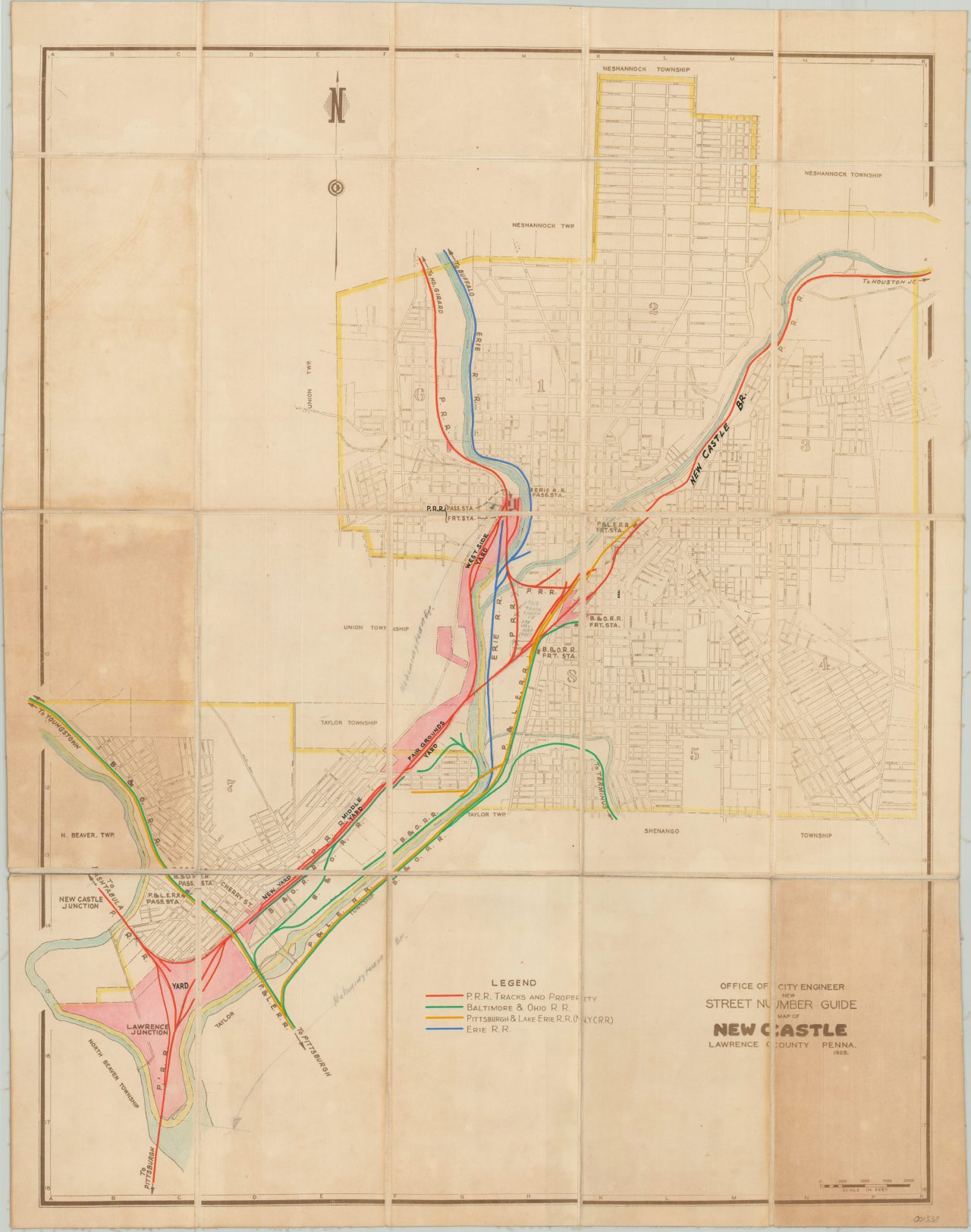 New Street Number Guide Map of New Castle | Curtis Wright Maps