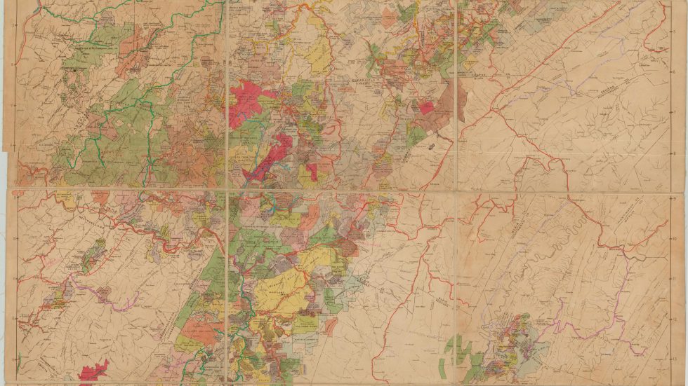 [Group of four large maps showing areas in the Pittsburgh Coal Seam ...