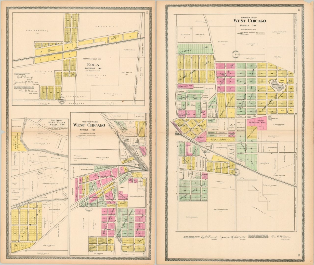 West Chicago [East and West Part of the City] | Curtis Wright Maps