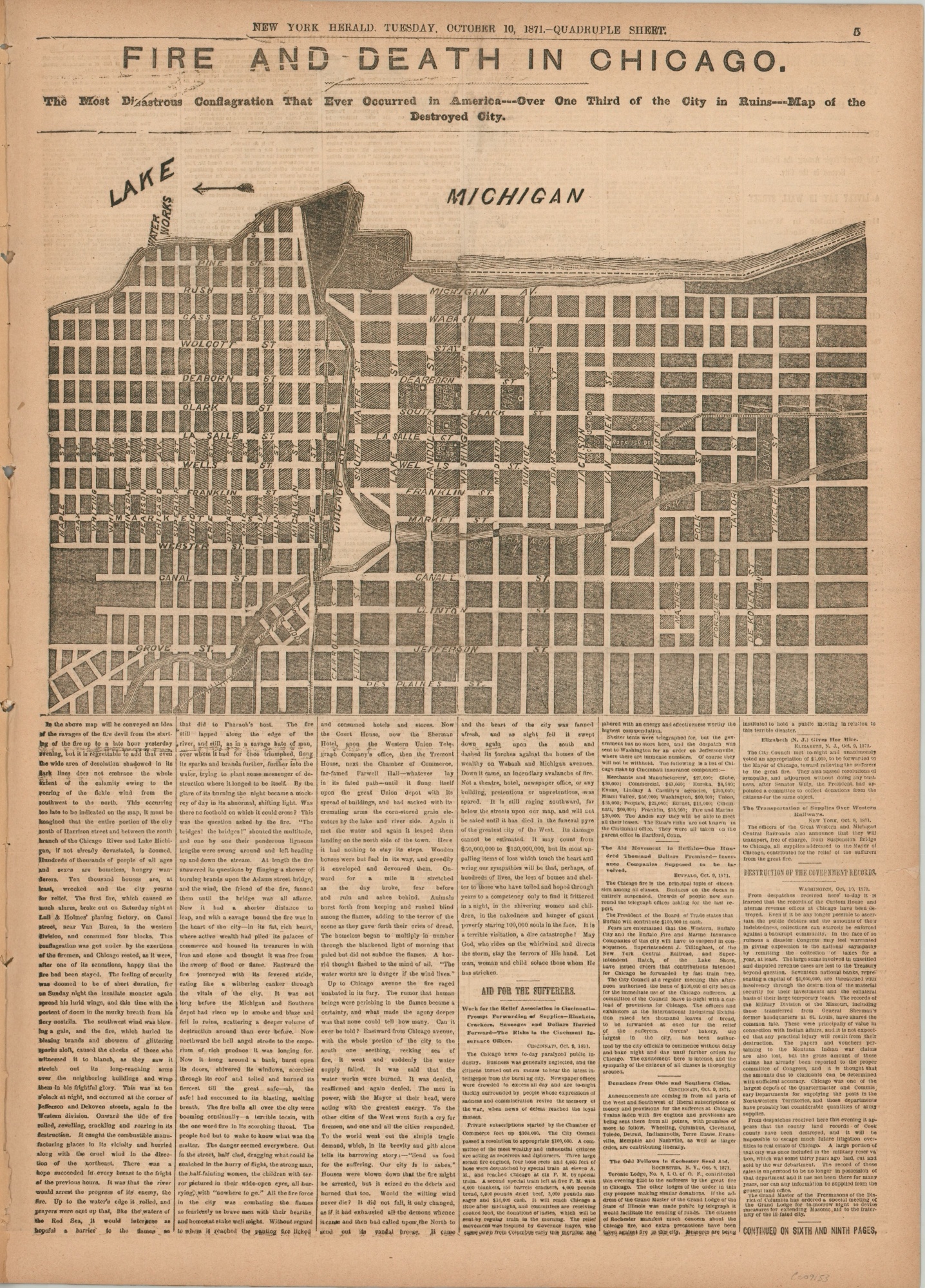 FIRE AND DEATH IN CHICAGO. - Curtis Wright Maps