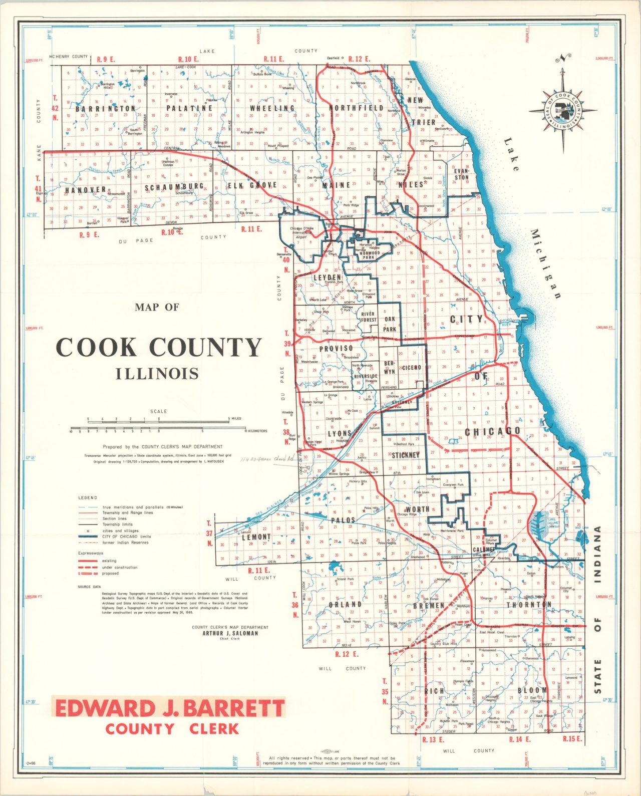 Map of Cook County Illinois - Curtis Wright Maps