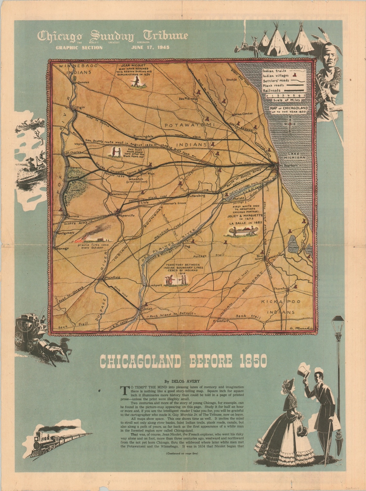 Chicagoland Before 1850 - Curtis Wright Maps