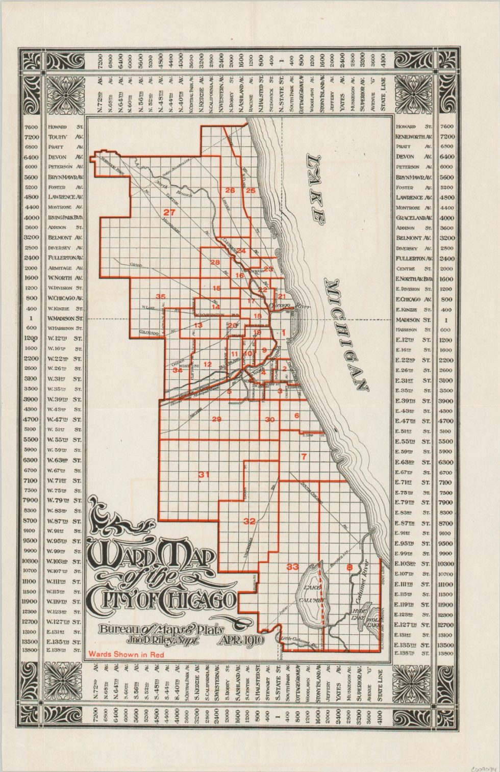 Ward Map of the City of Chicago - Curtis Wright Maps