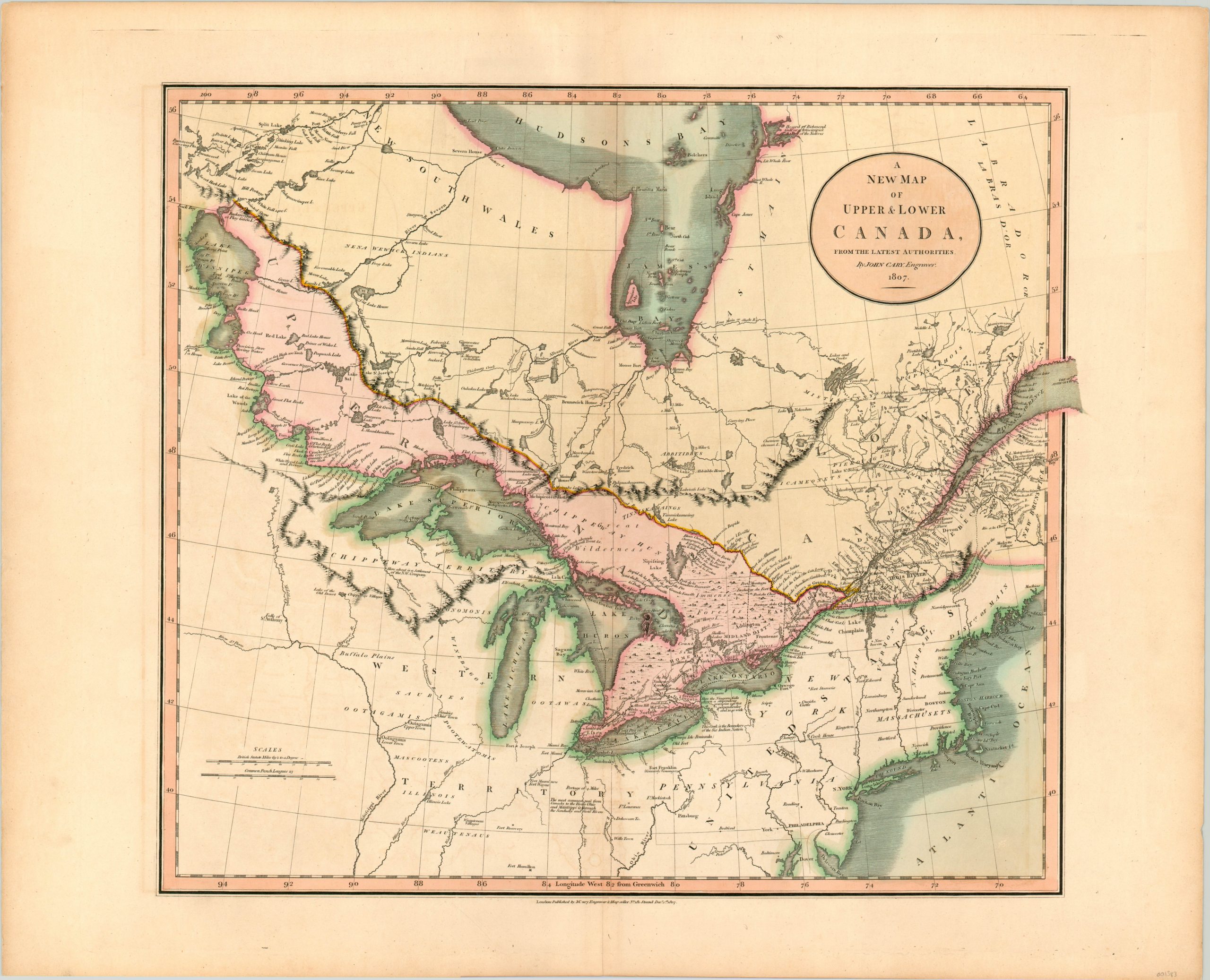 A New Map of Upper & Lower Canada. - Curtis Wright Maps
