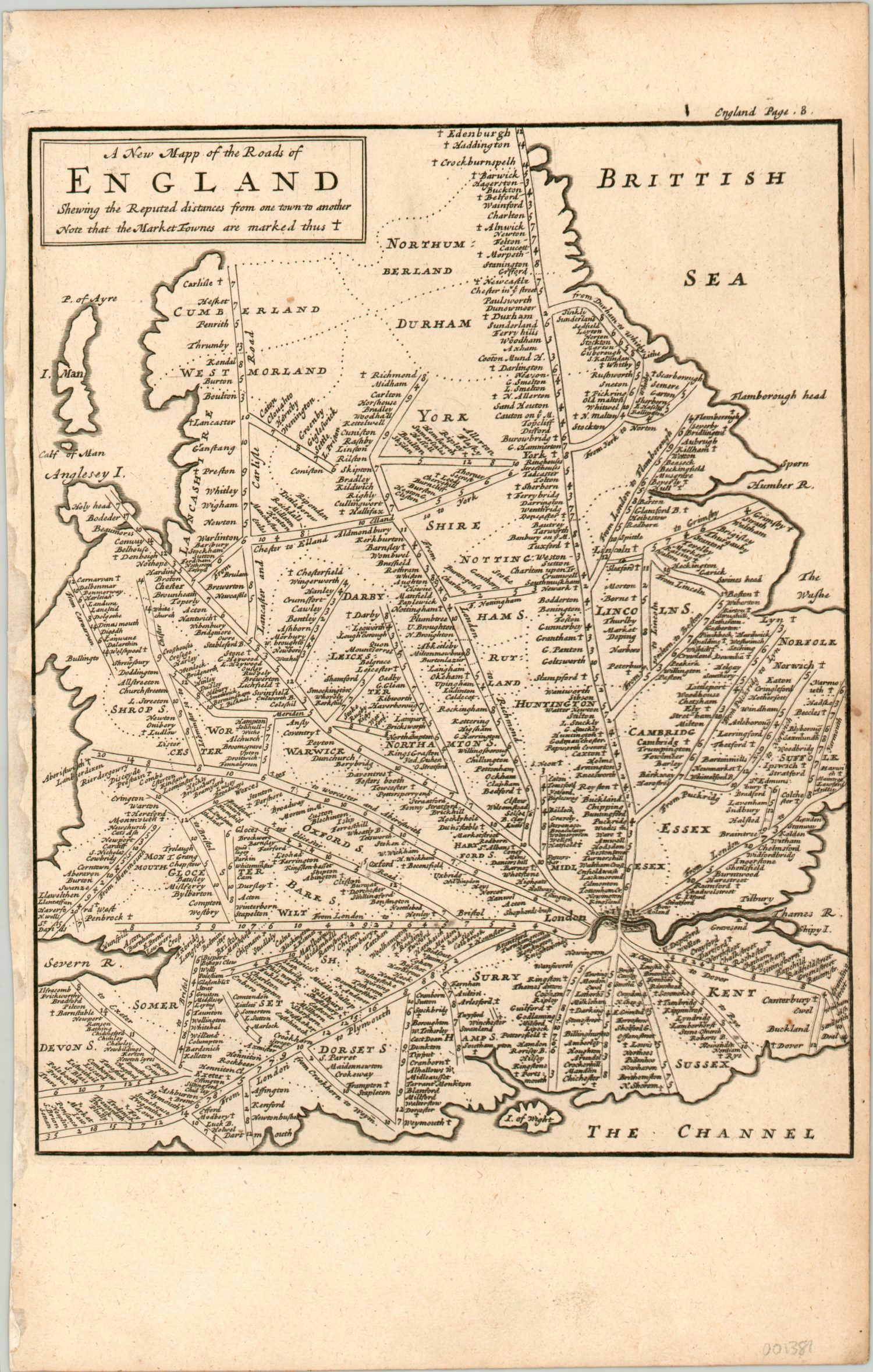 A New Map of the Roads of England | Curtis Wright Maps