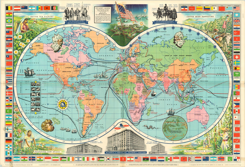 McCormick Spice Map of the World - Curtis Wright Maps