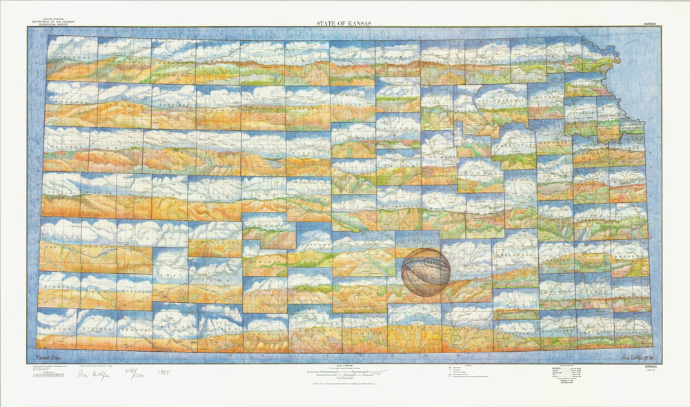 Kansas Blue [State of Kansas] - Curtis Wright Maps