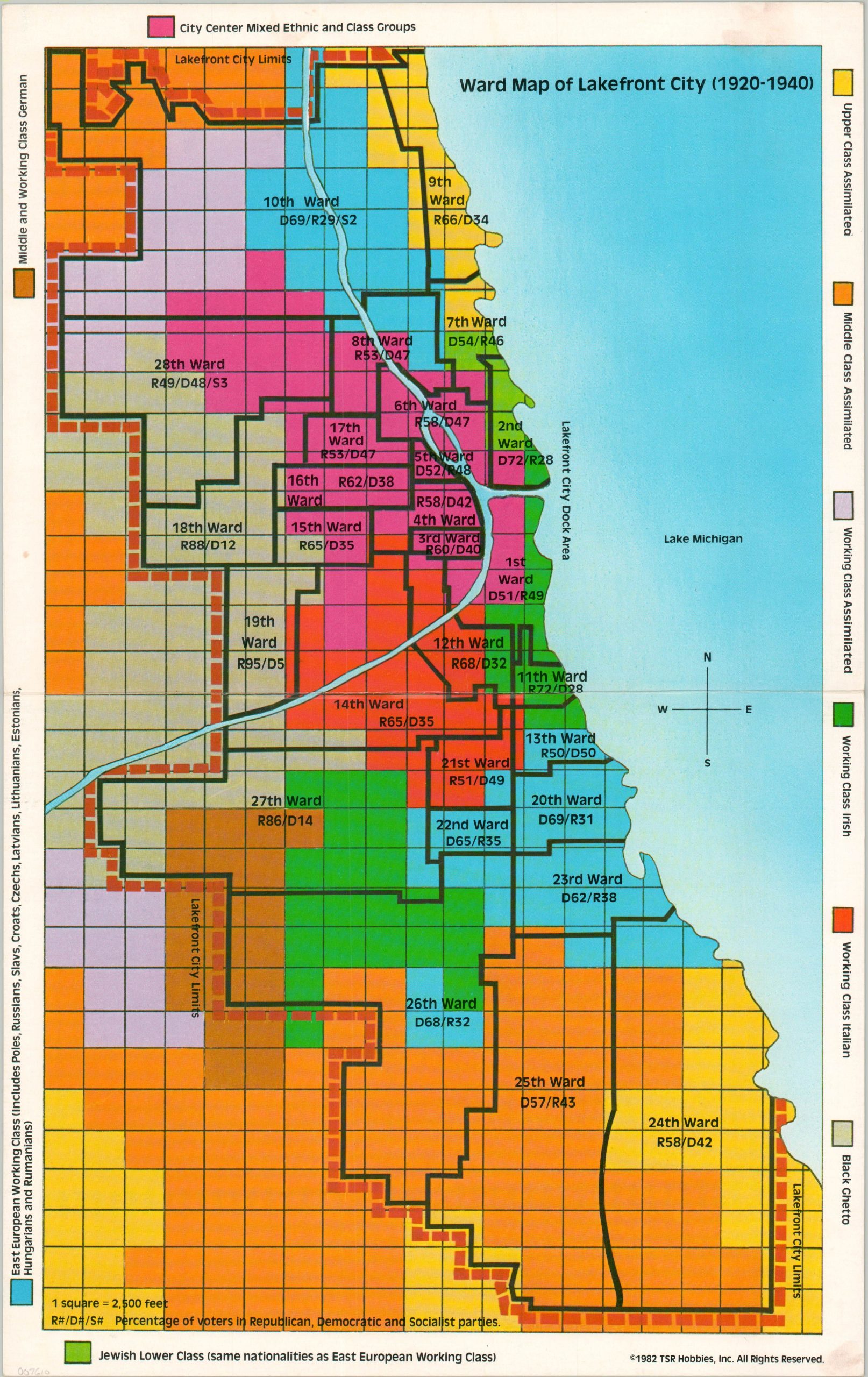 Ward Map Lakefront City (1920 - 1940) - Curtis Wright Maps
