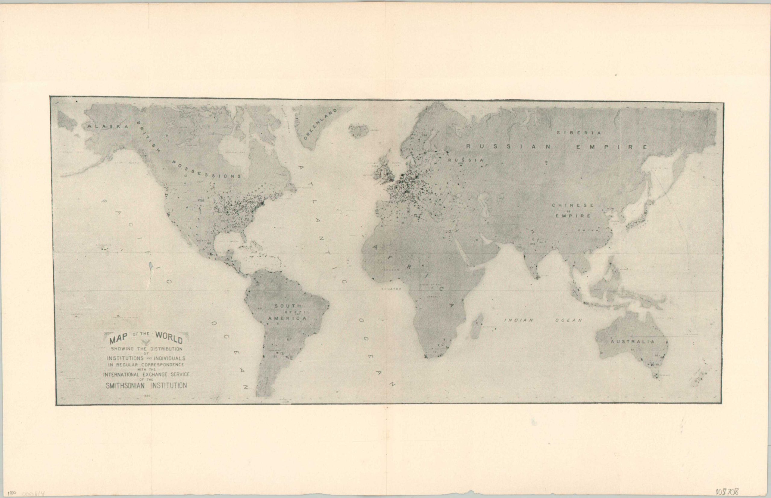 Map of the World Showing the Distribution of Institutions and ...