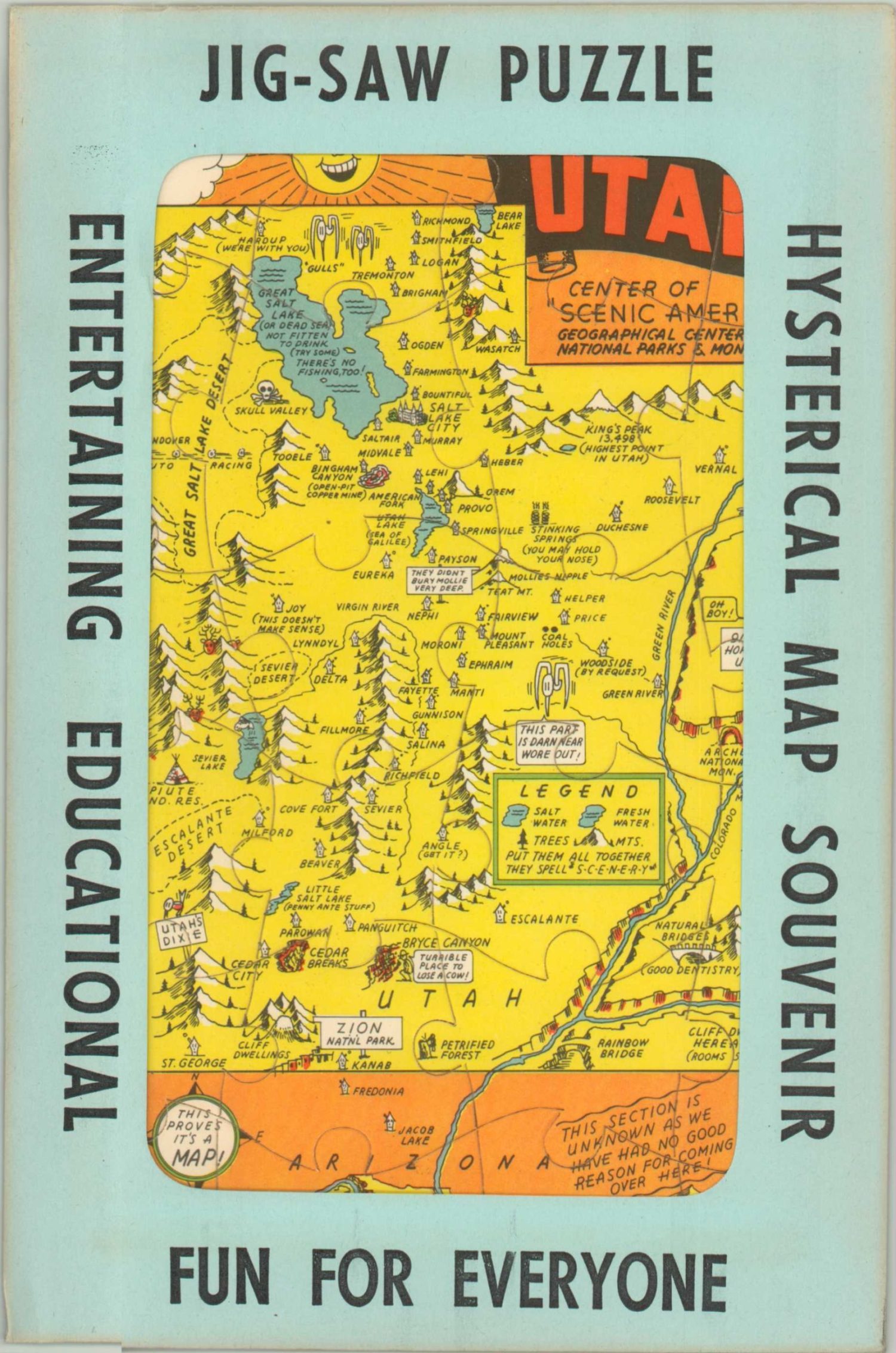 A Hysterical Map of Utah Which Includes Zion Bryce Canyon Cedar Breaks ...