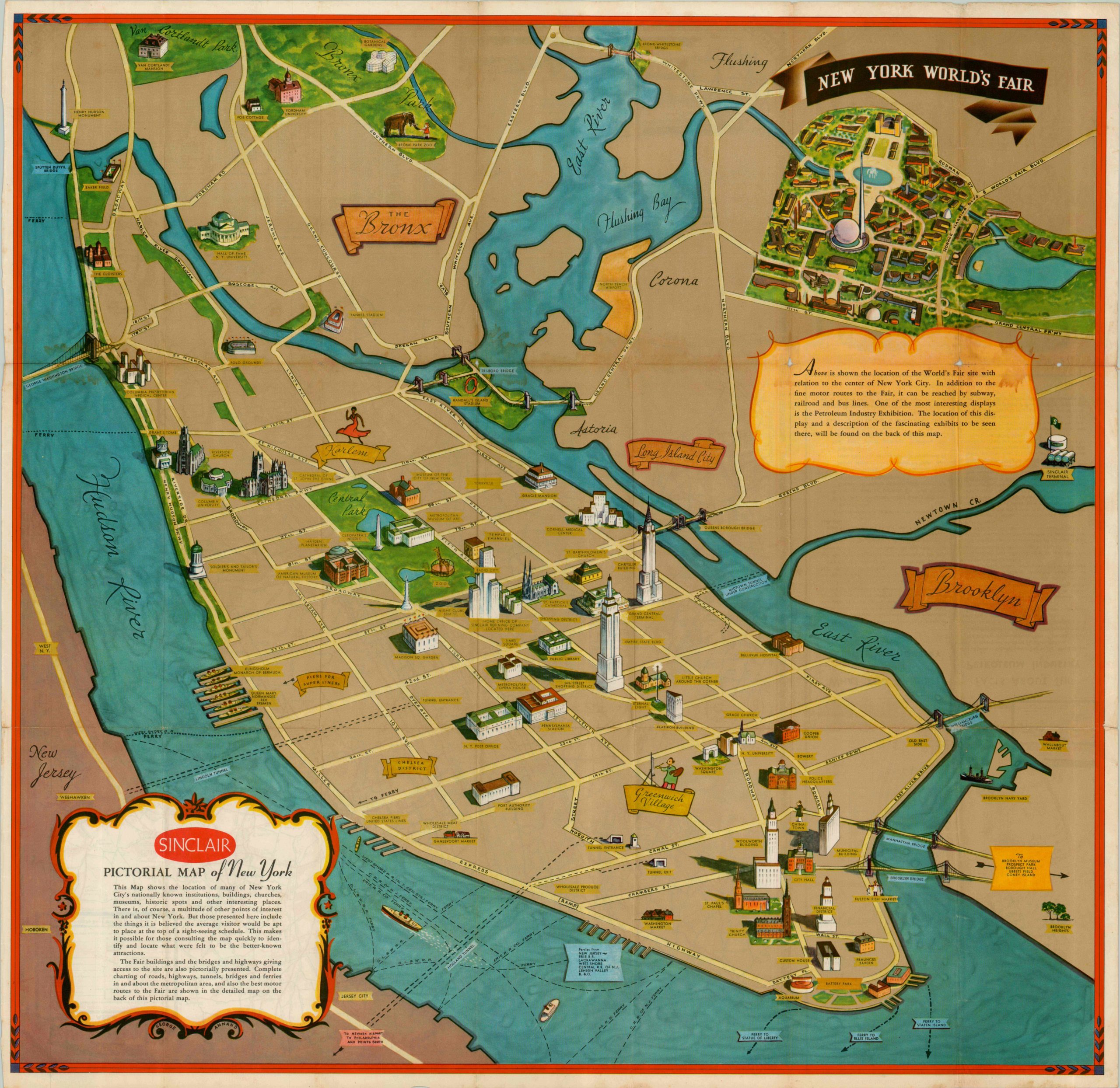 Pictorial Map of New York | Curtis Wright Maps