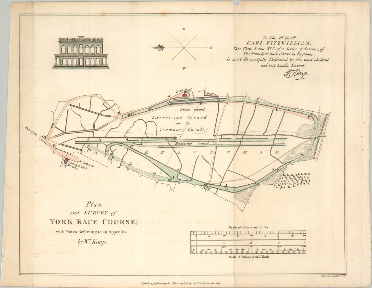 Plan and Survey of York Race Course - Curtis Wright Maps