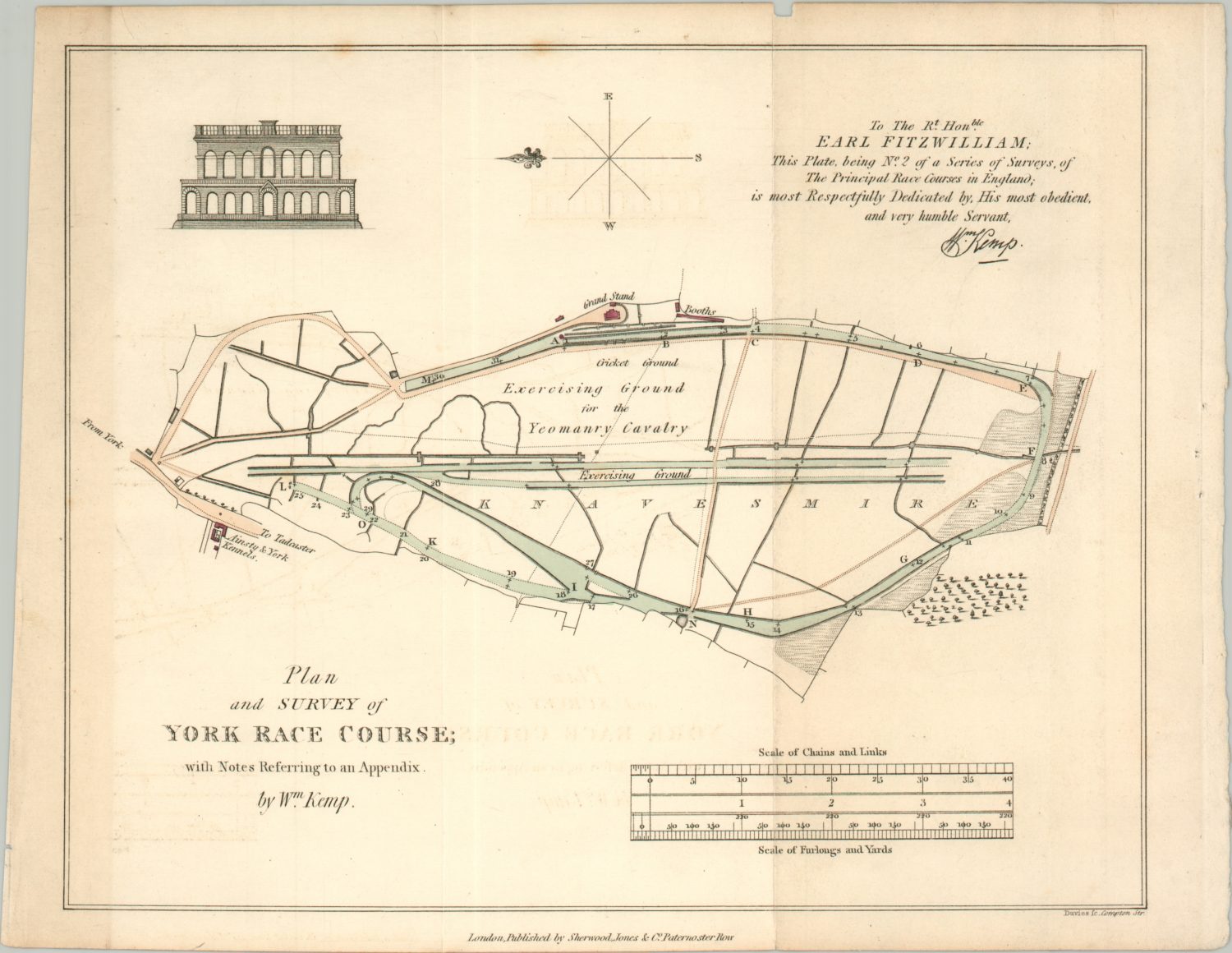 Plan and Survey of York Race Course - Curtis Wright Maps