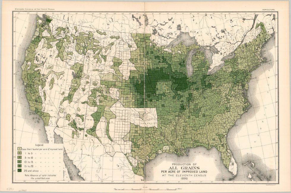 Production of All Grains per Acre of Improved Land [United States ...