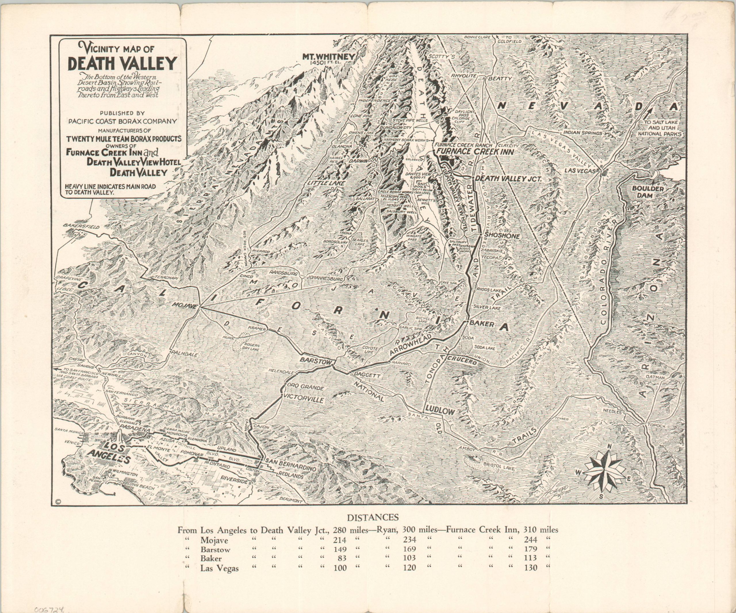 Vicinity Map of Death Valley [Transparency and Map] - Curtis Wright Maps