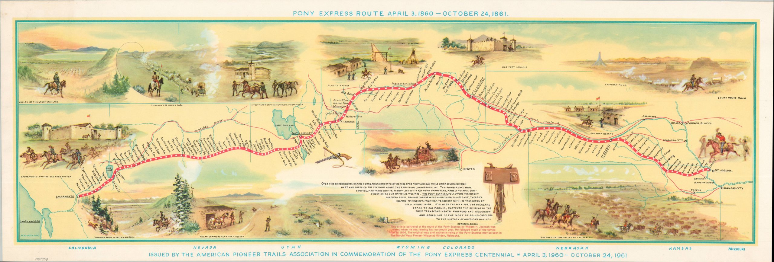 Pony Express Route April 3, 1860 - October 24, 1861 - Curtis Wright Maps