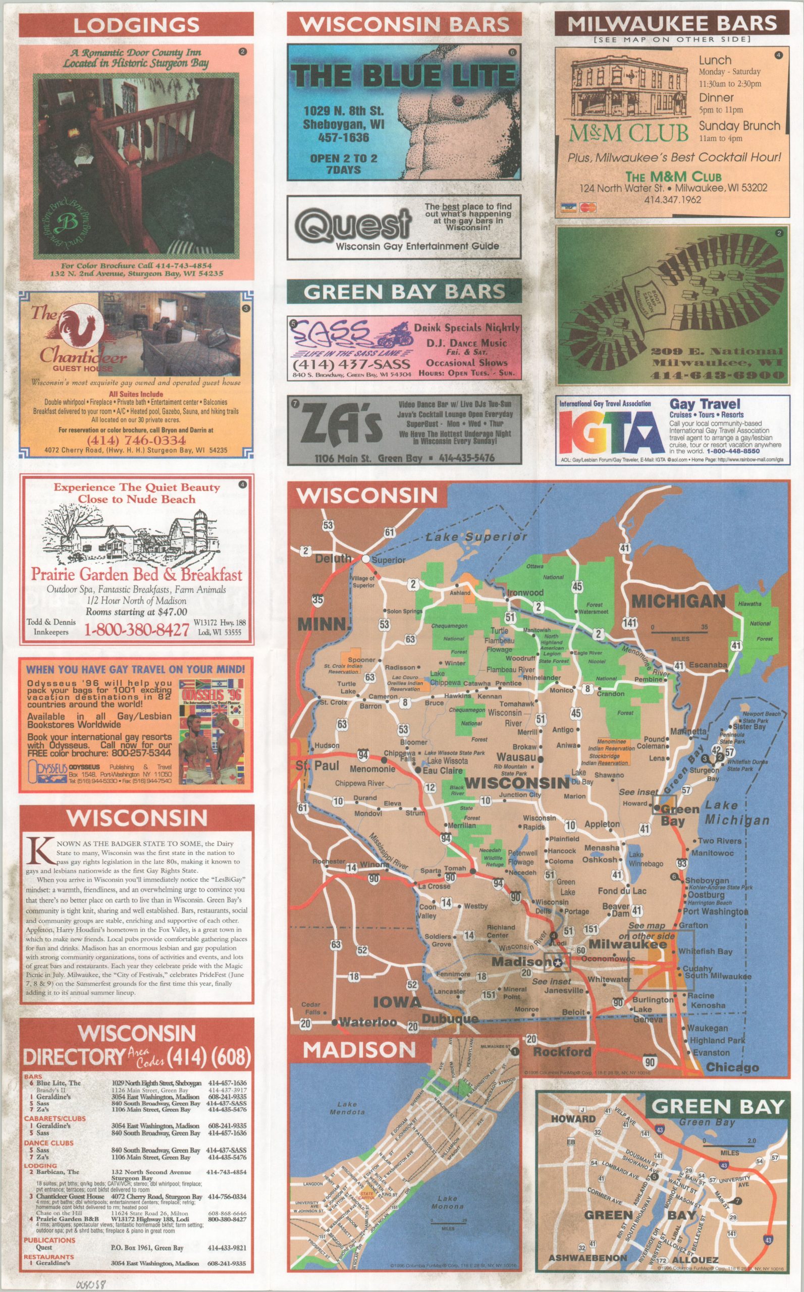 Columbia Fun Maps - Wisconsin Featuring Milwaukee, Madison & Green Bay ...