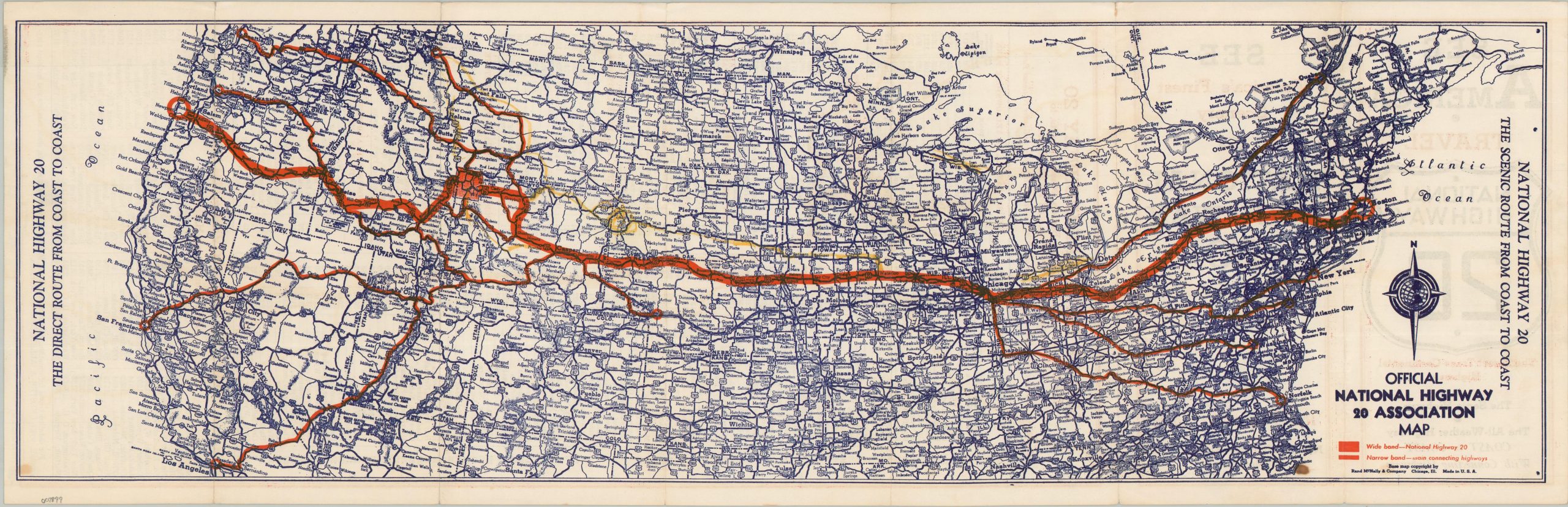 Official National Highway 20 Association Map - Curtis Wright Maps