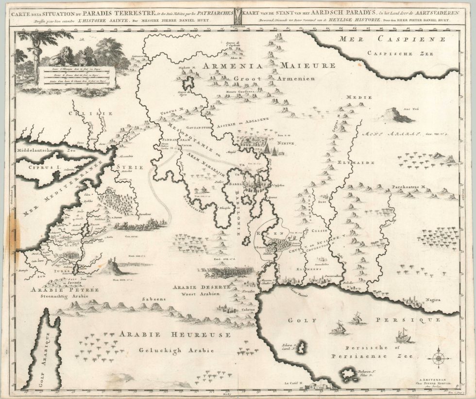 Carte de la Situation du Paradis Terrestre | Curtis Wright Maps