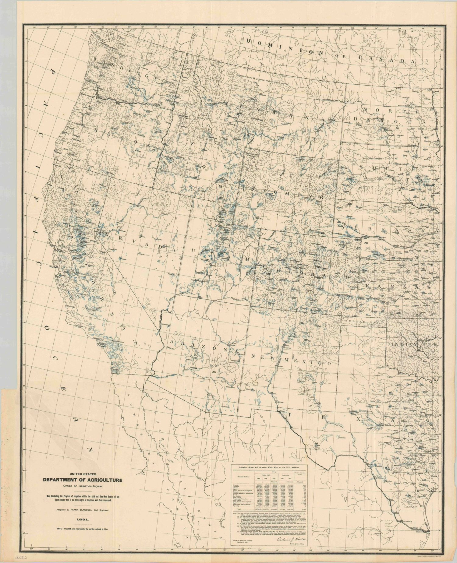 Irrigation Area and Artesian Wells West of the 97th Meridian | Curtis ...