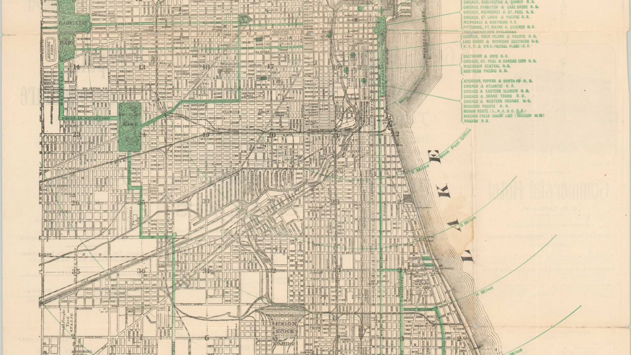 [Map of Chicago] Presented by the Commercial Hotel | Curtis Wright Maps