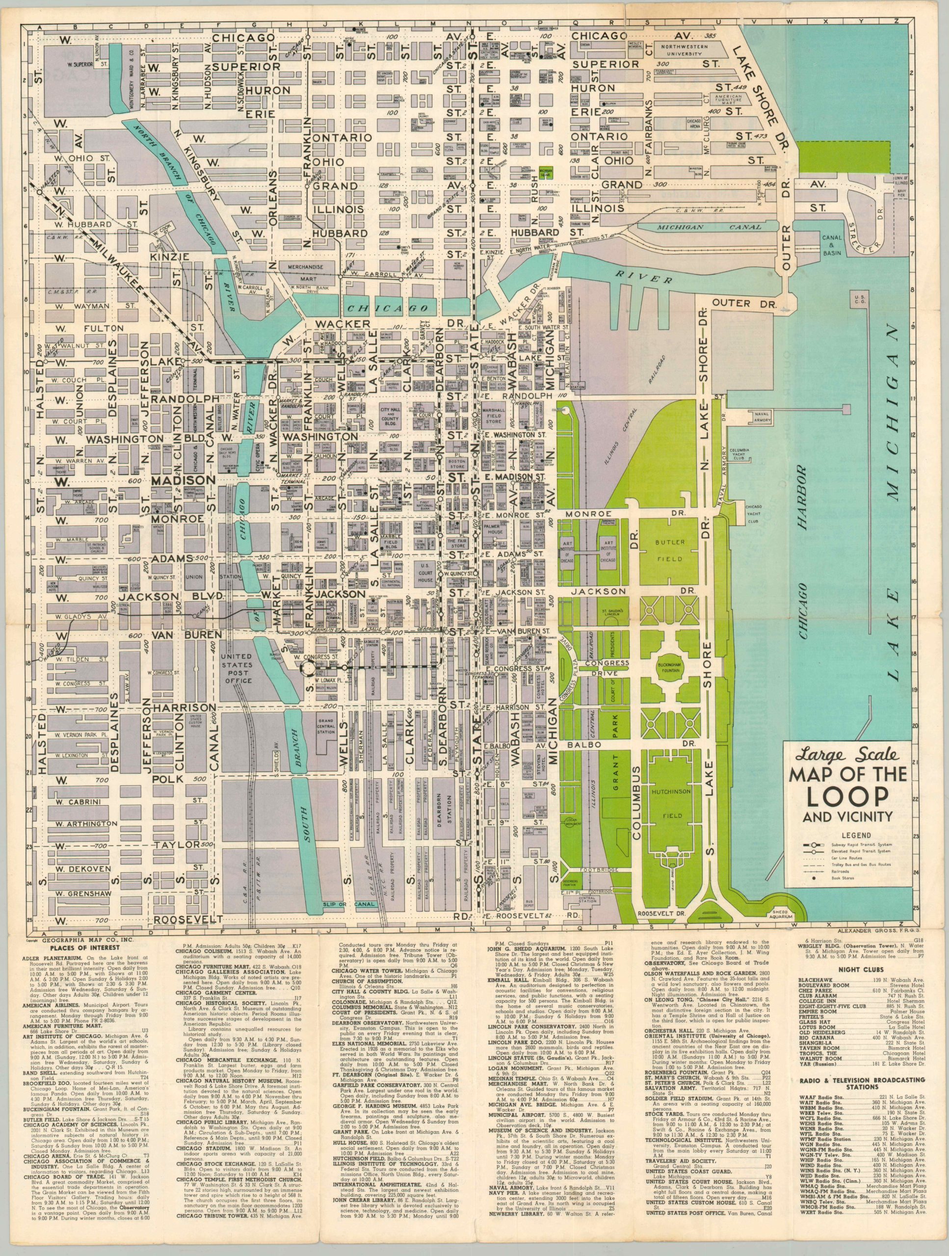 Large Scale Map of the Loop and Vicinity - Curtis Wright Maps