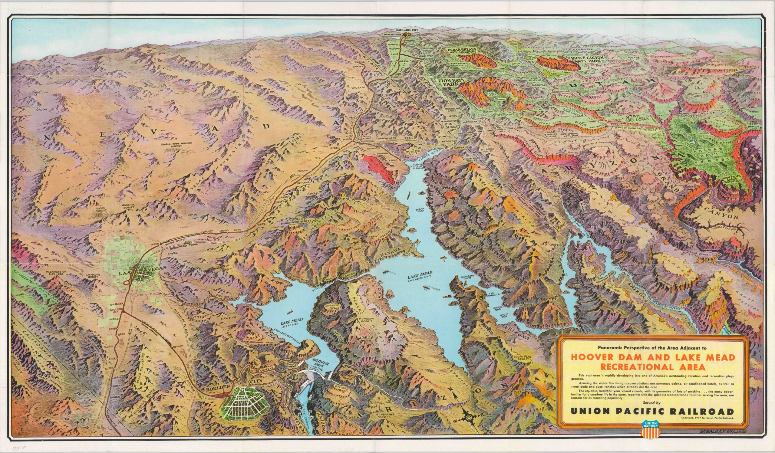 Panoramic Perspective of the Area Adjacent to Hoover Dam and Lake Mead ...