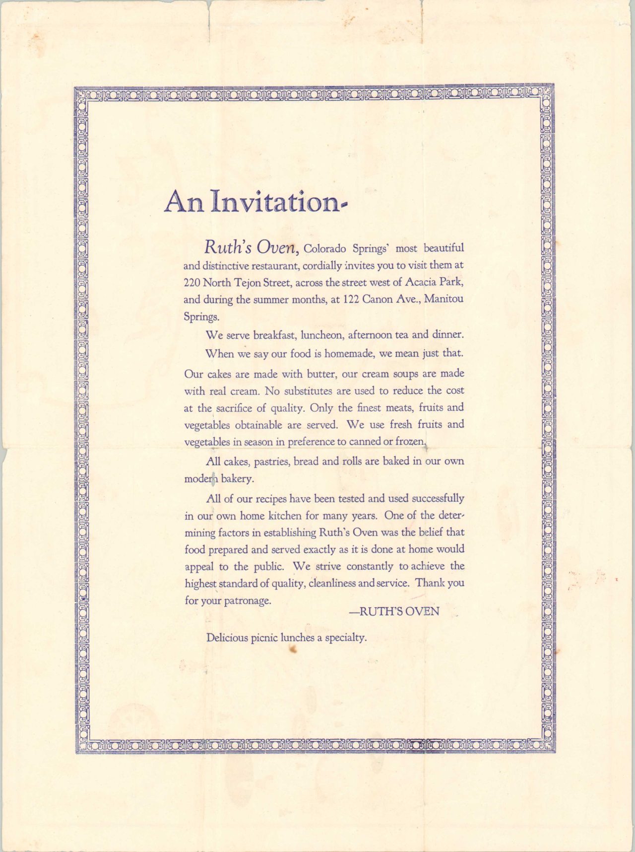 Ruth's Oven Restaurant - Curtis Wright Maps